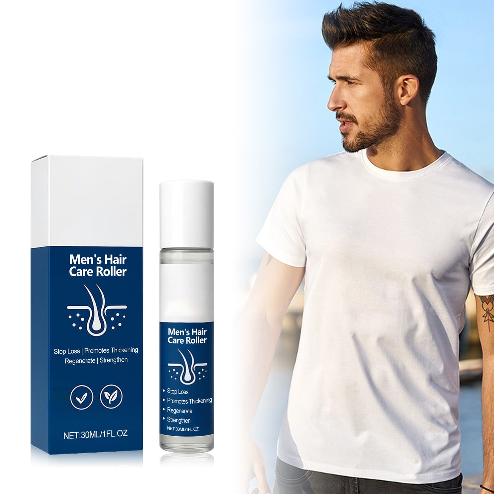 SDJMa Men’s Hair Thickening Roller Serum | Follicle Activator for ...
