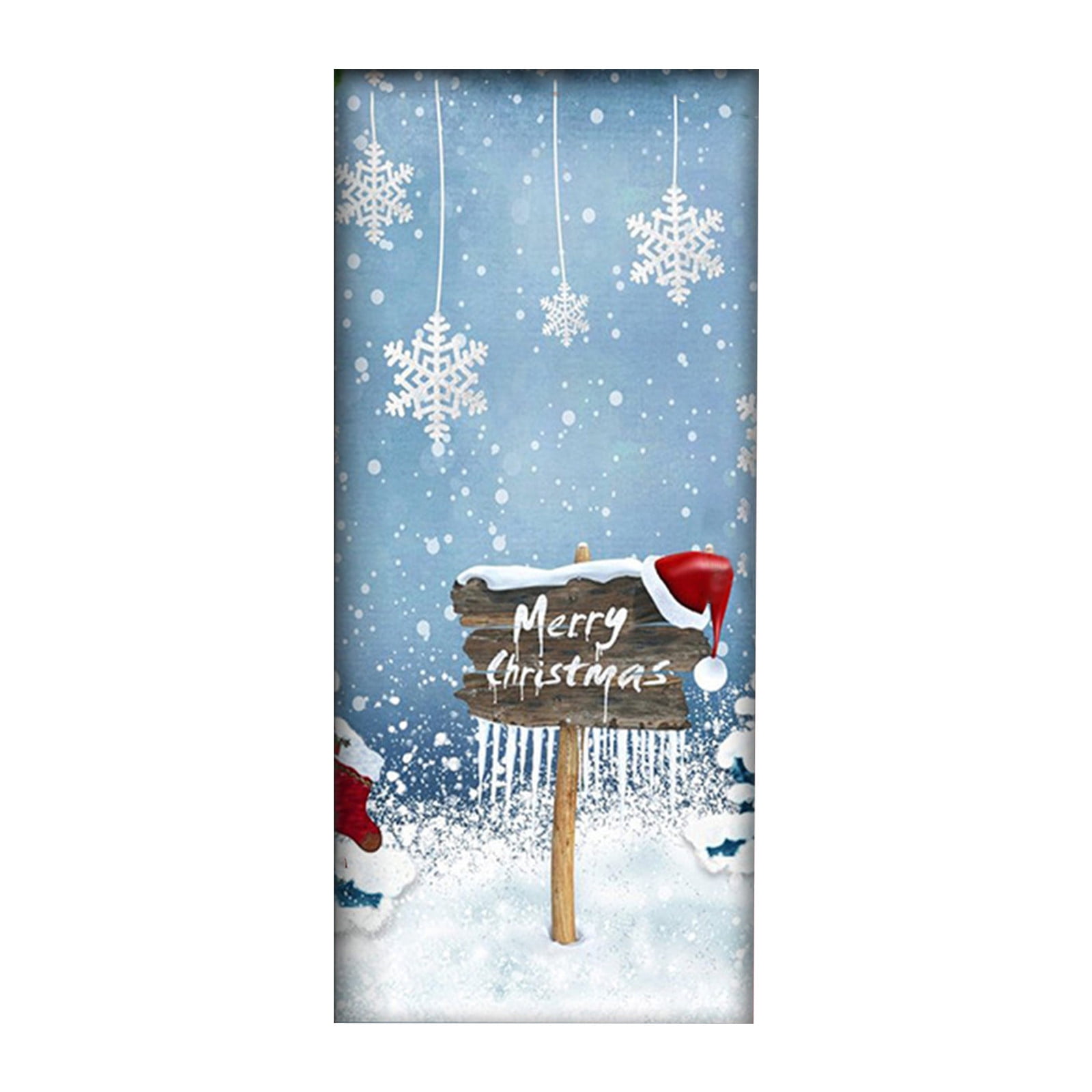 SDJMa Merry Christmas Door Cover, Snowflake Door Cover Banner, Rustic ...