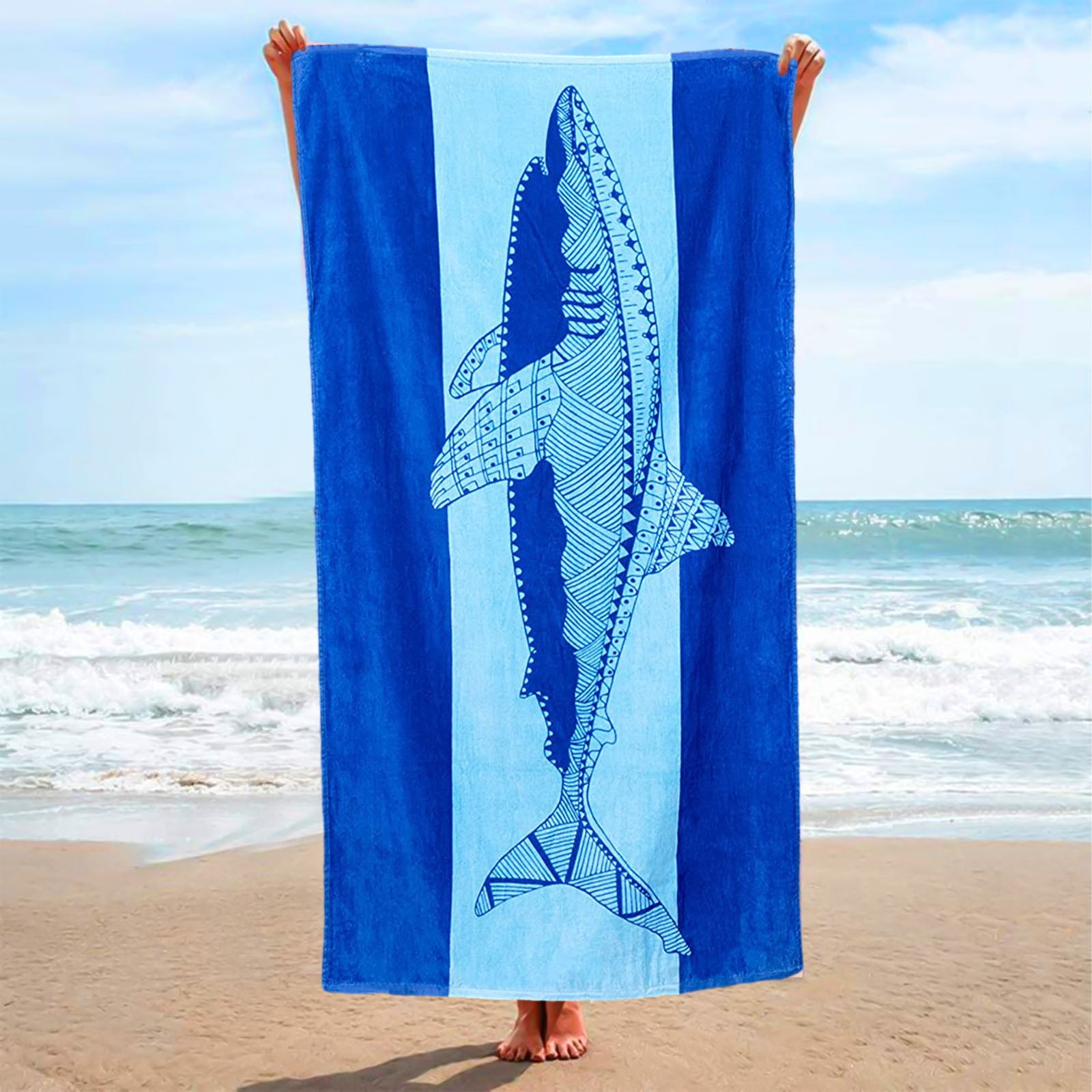 SDJMa Microfiber Beach Towel, 30"x60" Oversized Lightweight Thin Marine ...