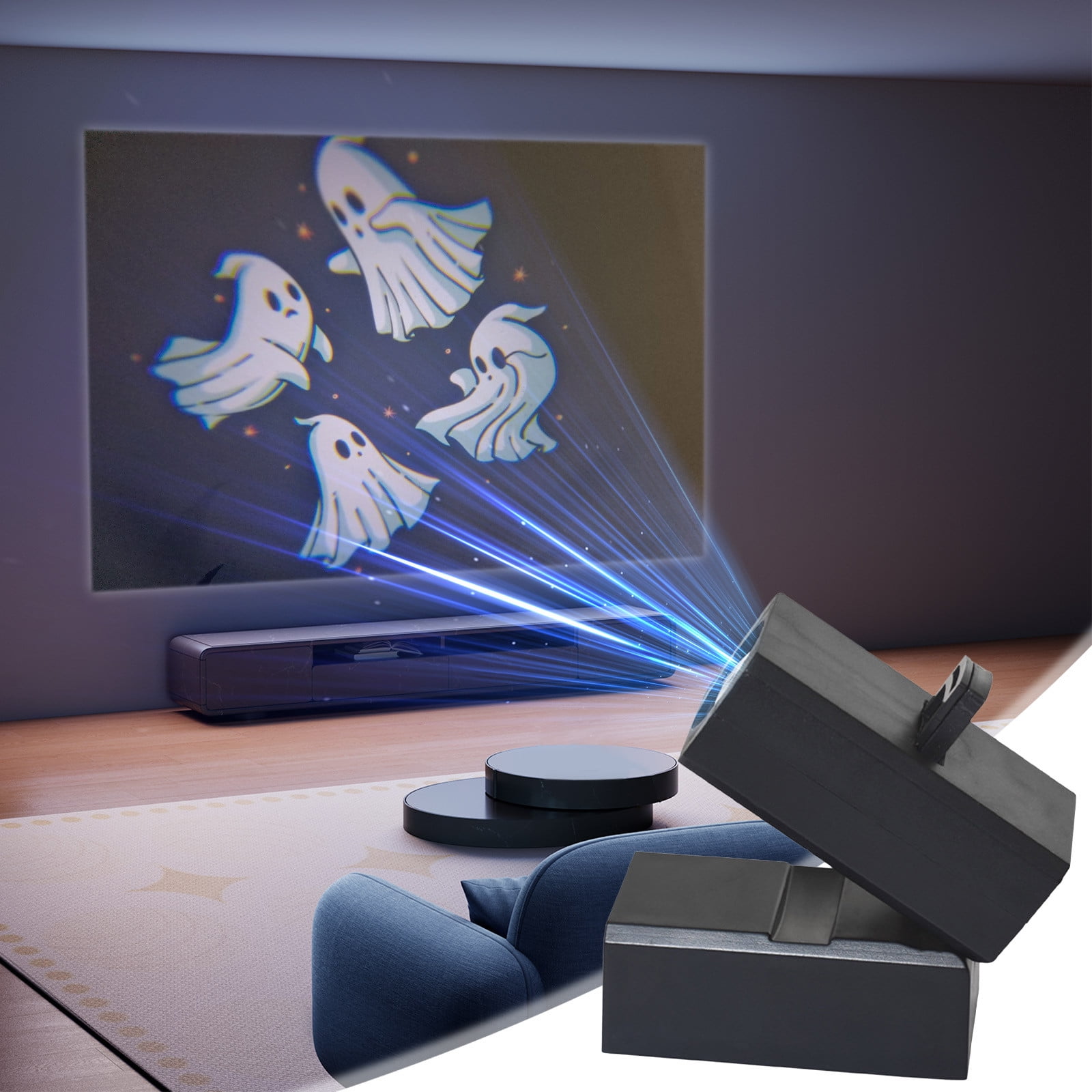 SDJMa Mini Halloween Projection Lamp Halloween Projector Lights with 3 ...