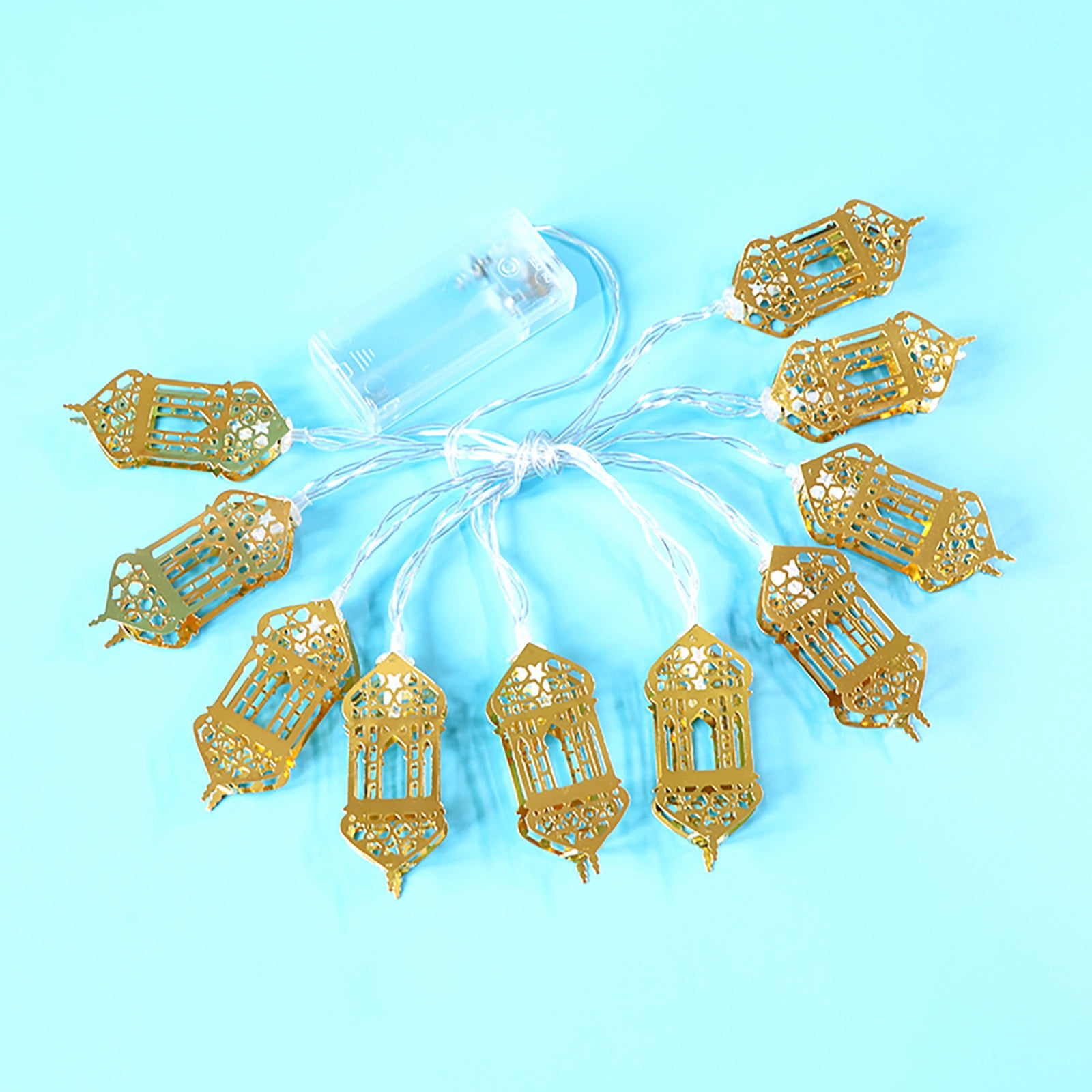 SDJMa Mini Lantern Metal String Lights for Eid Decorations, 5.42 ft 10 ...