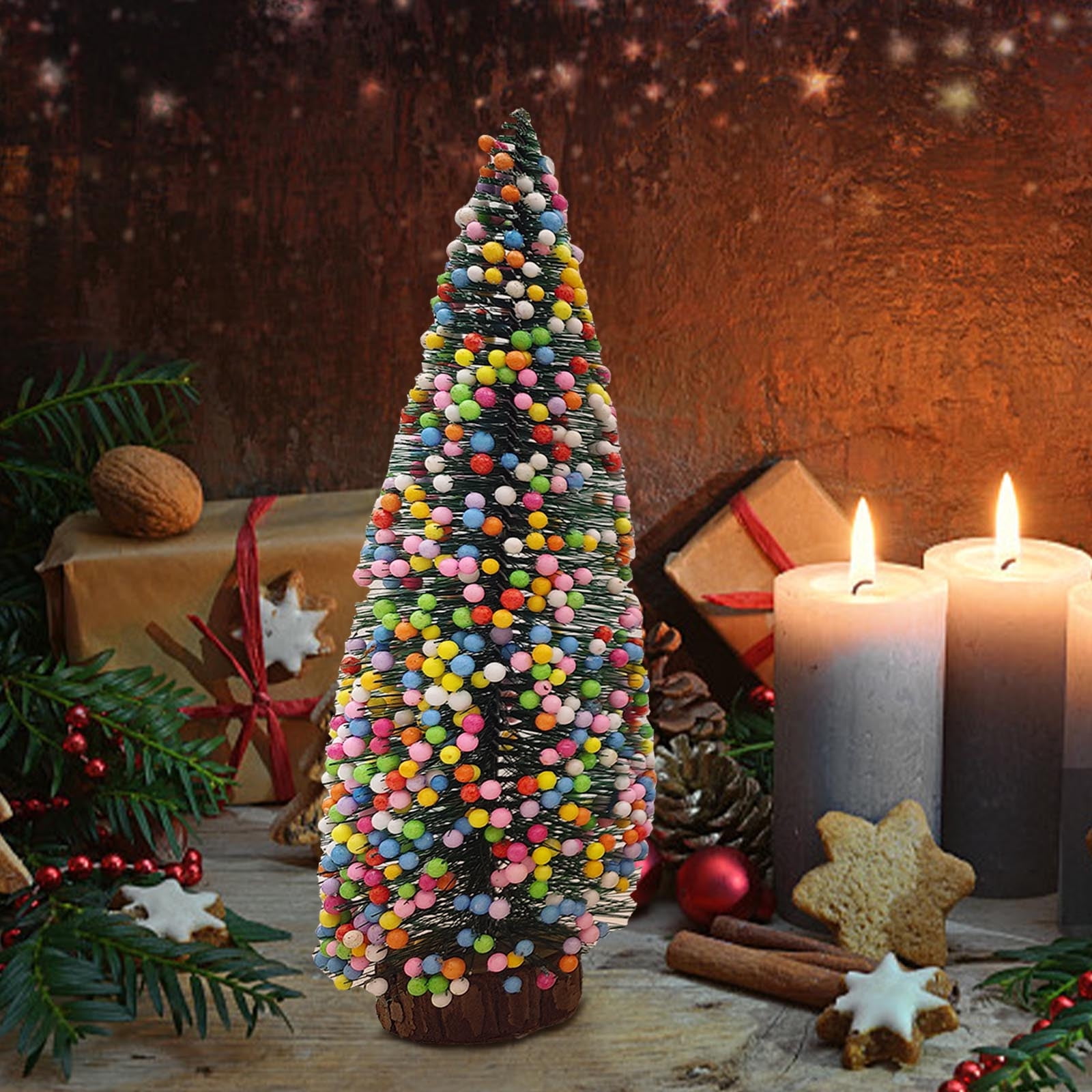 SDJMa Mini Tabletop Christmas Tree, Artificial Mini Christmas Tree ...