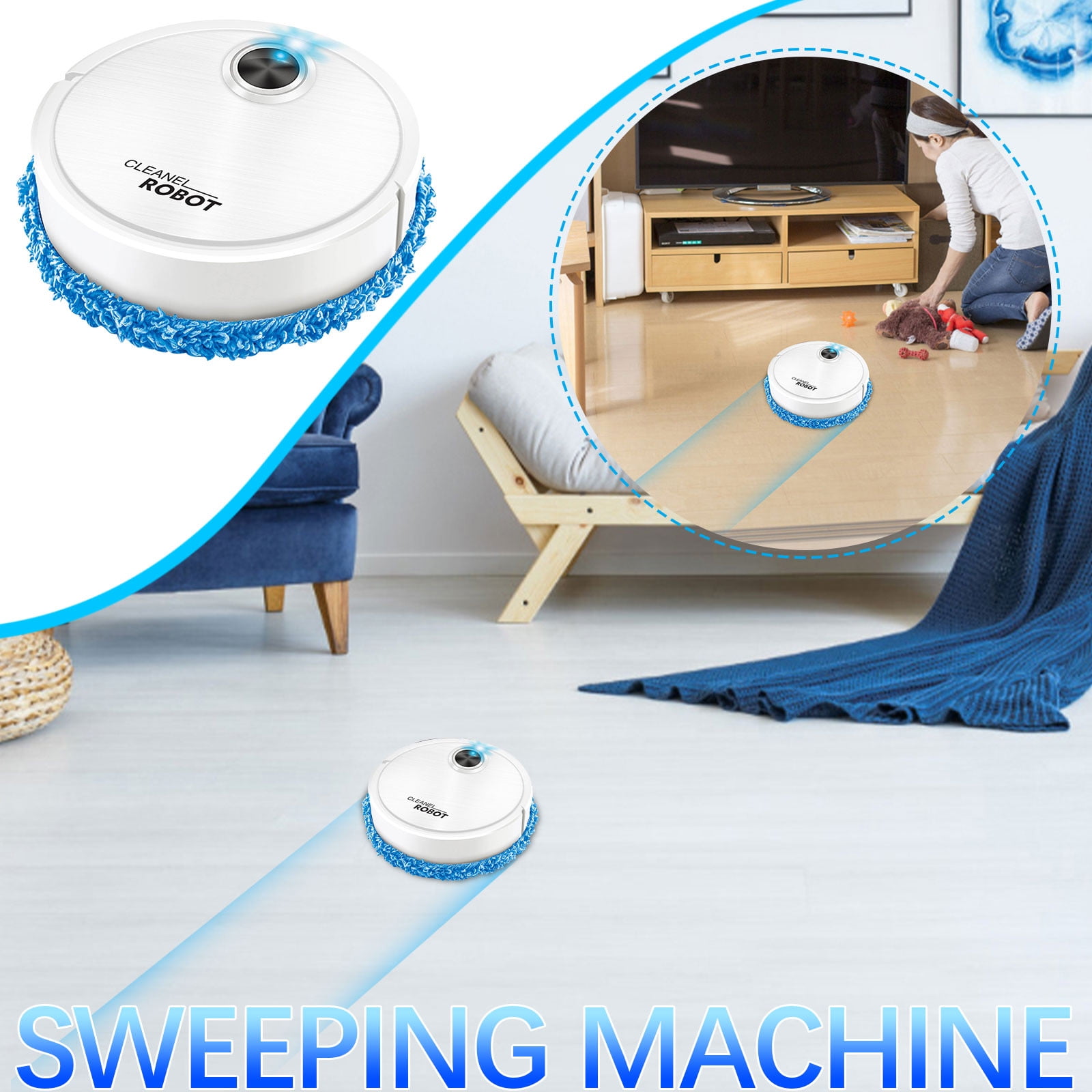 SDJMa 3-in-1 Intelligent Mopping Robot, Rechargeable, Wet/Dry ...
