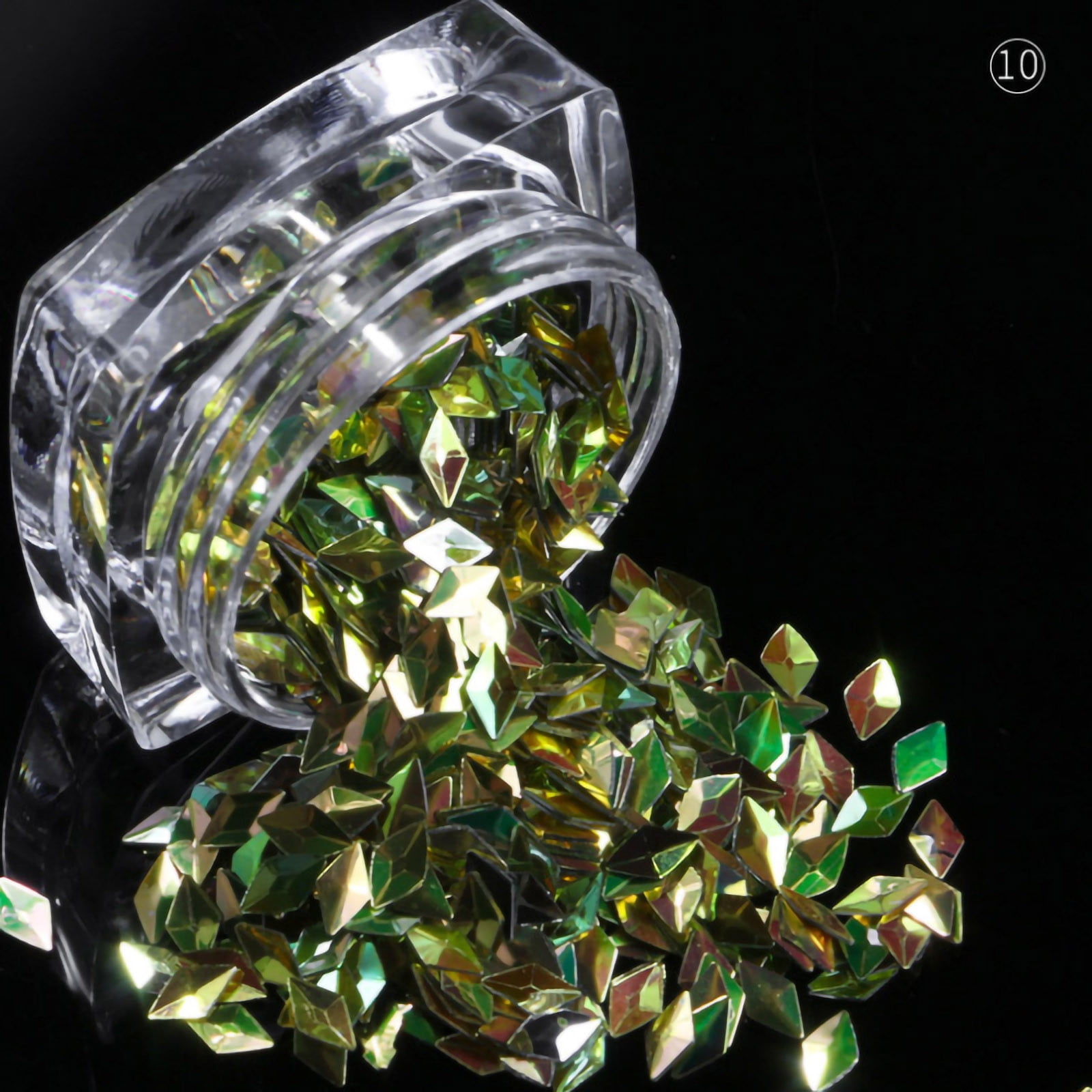 SDJMa Nail Art 3D Rhombus Glitter Sequins Diamond Shape Design Shiny ...