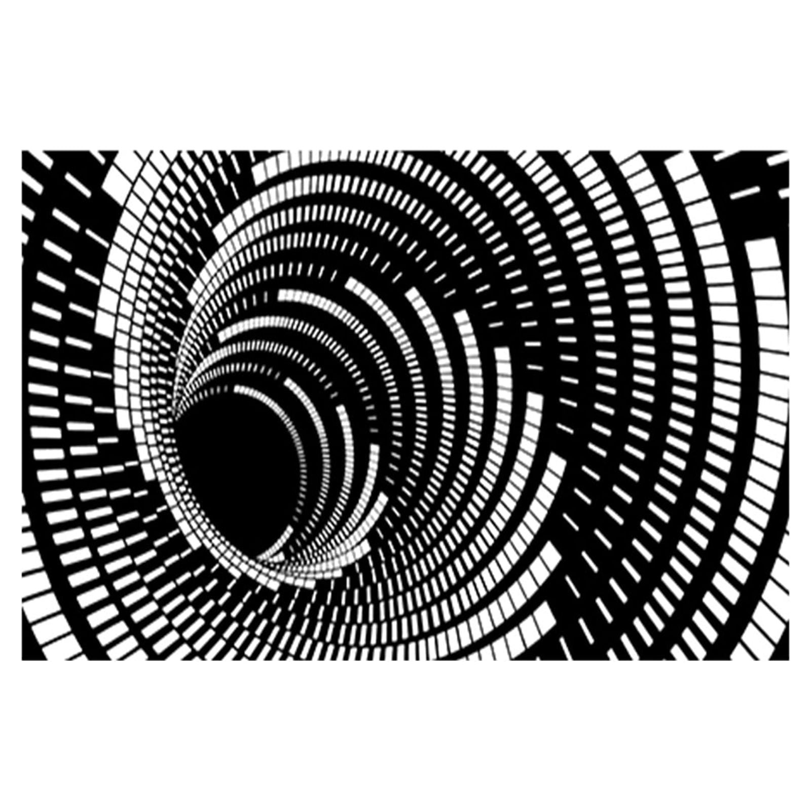 SDJMa Optical Illusion Carpet Area Rug 3D Geometric Vortex Trippy Throw Rug for Bedroom Living ...