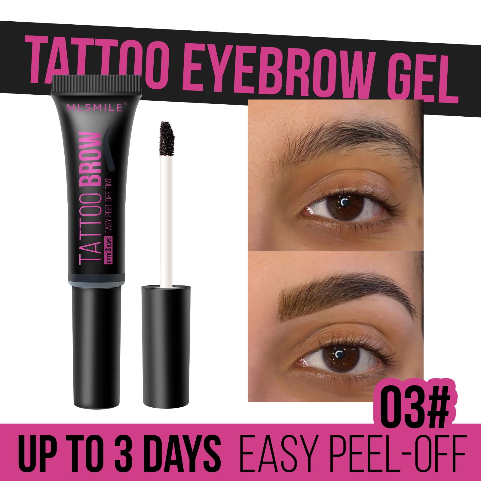 SDJMa Peel Off Tattoo Eyebrow Gel, Peel Off Eyebrow Gel Tinted, Long ...