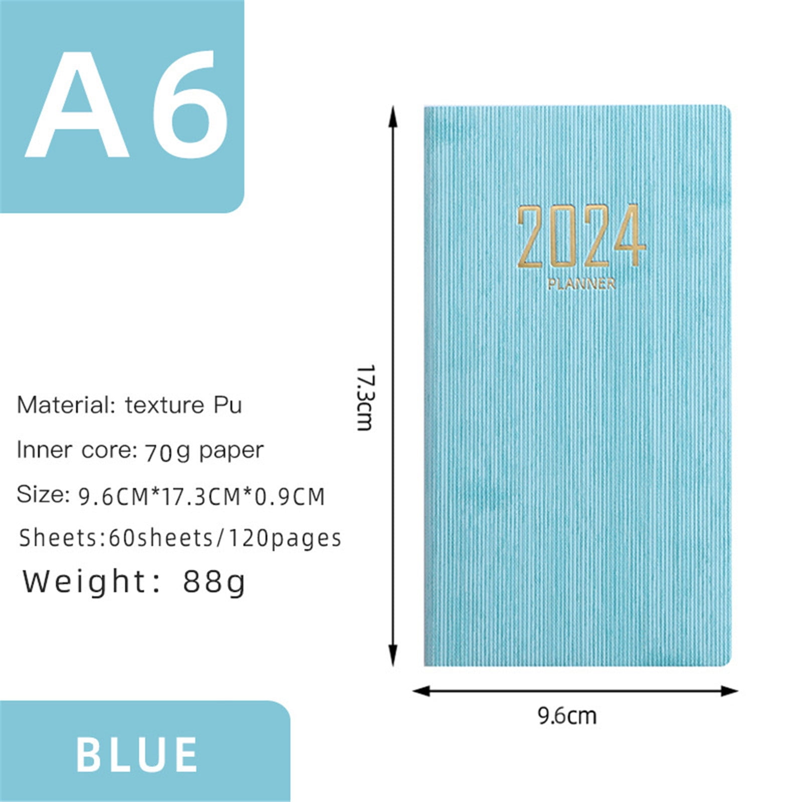 SDJMa Pocket Planner 2024, 6.8"x3.8 Mini Daily Planner for Purse, A6 ...