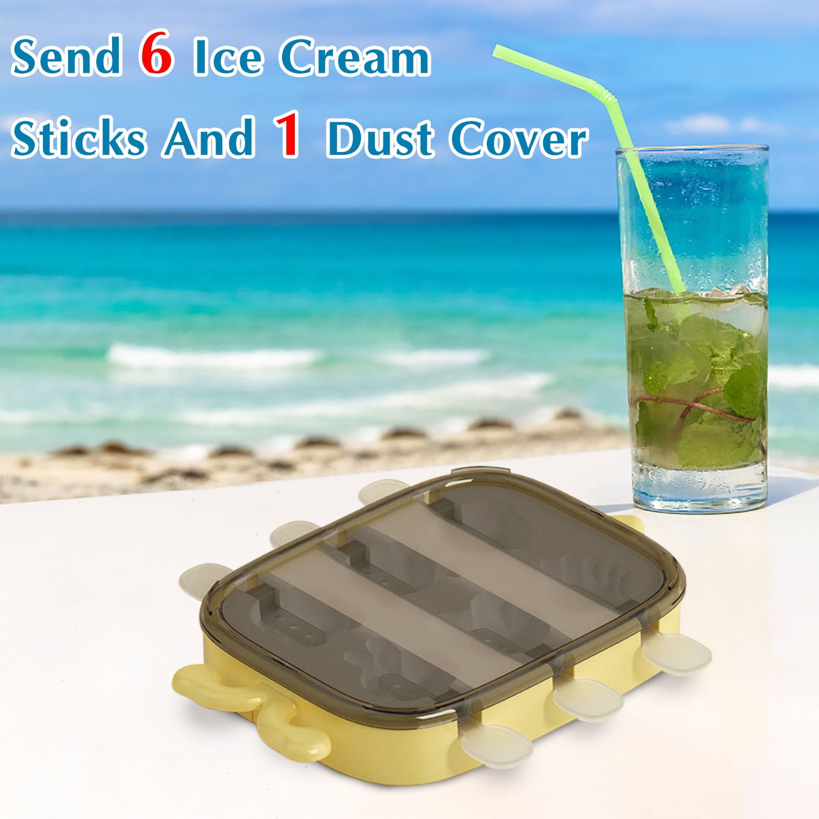 SDJMa Popsicle Molds Set of 6, Easy Release Ice Pop Molds with Lid and ...