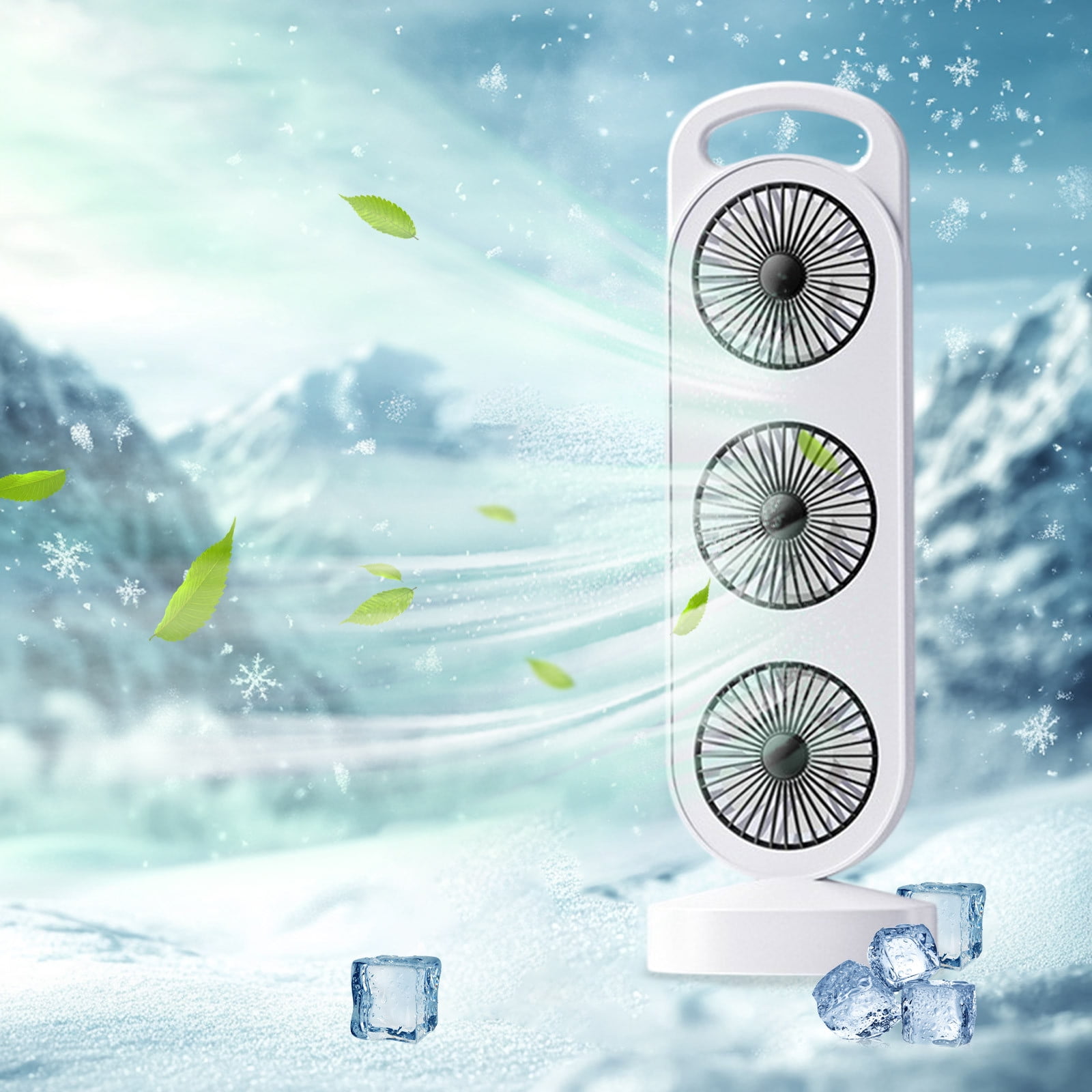 SDJMa Portable Tower Fan, 14.3 Inch Standing Fan with 3 Heads, 3 Wind ...