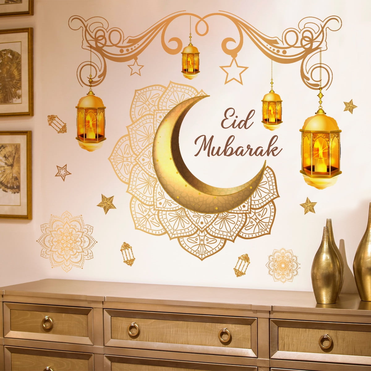 SDJMa Ramadan Decorations for Home Stickers Set, Islamic Muslim Wall ...