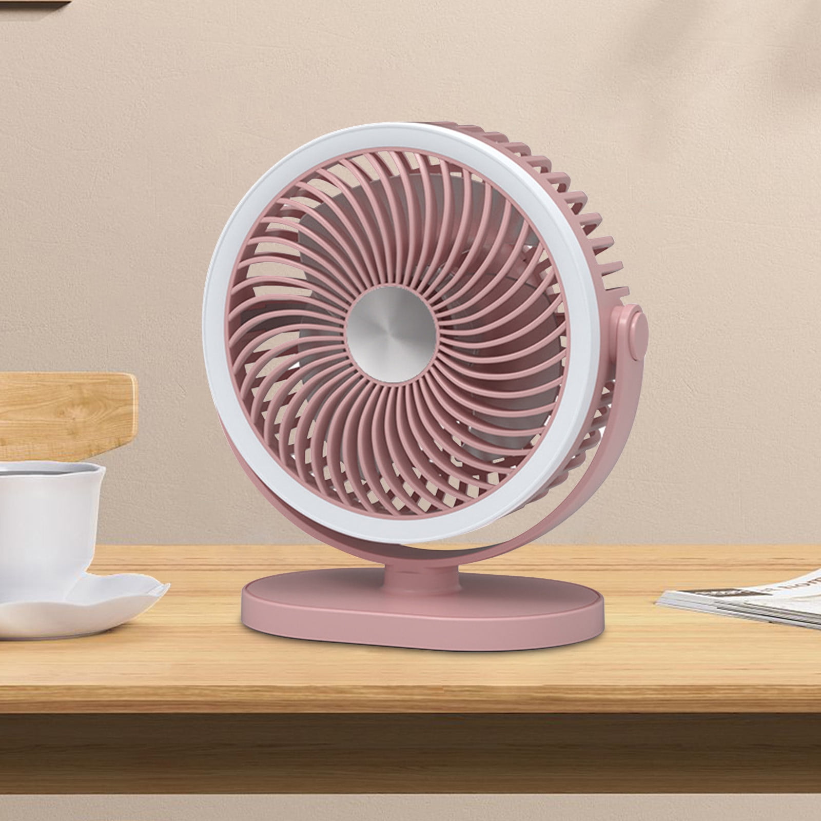 SDJMa Rechargeable Desk Fan, Battery Powered Small Desk Fan with LED ...
