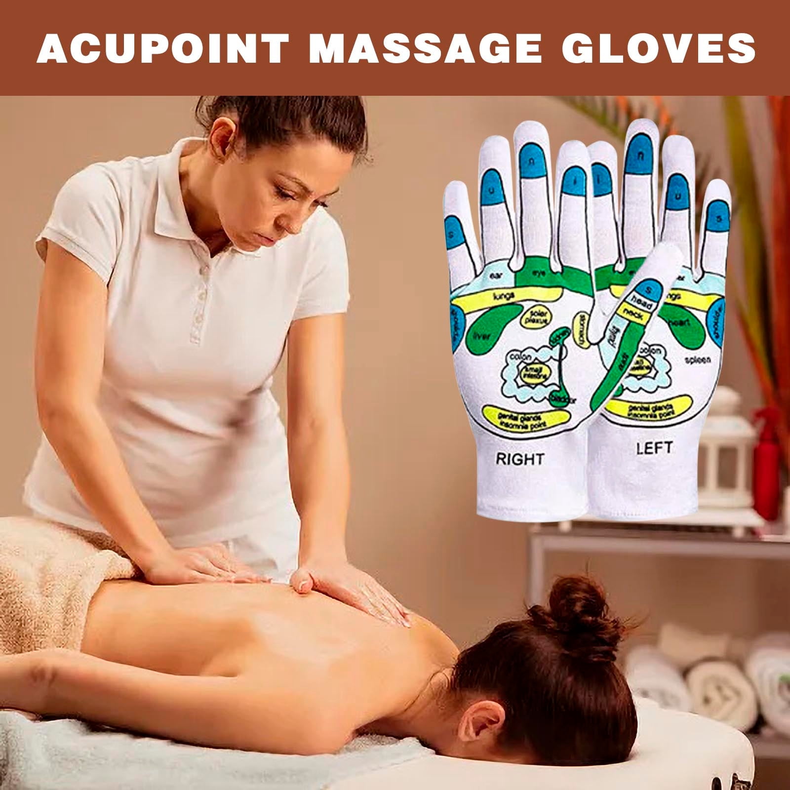 SDJMa Reflexology Gloves Tool, Hand Spa Reflexology Tools Massage with ...