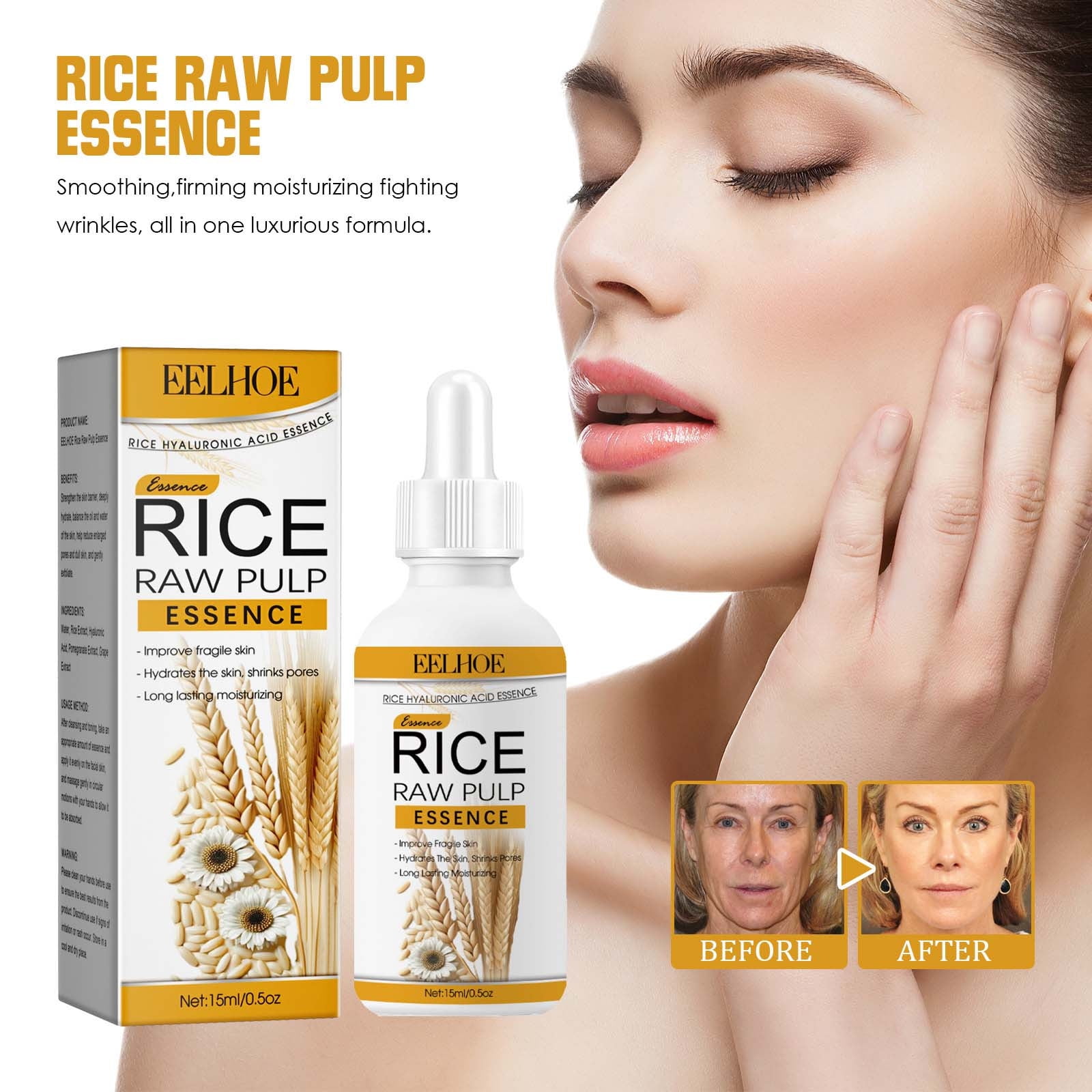 SDJMa Rice Raw Pulp Facial Essence - Improve fragile skin - Hydrates ...