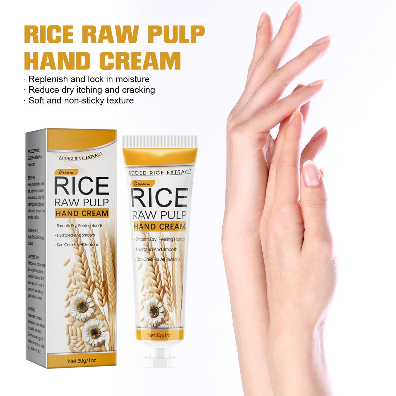 SDJMa Rice Raw Pulp Hand Cream - Smooth Dry Peeling Hands - Hydrated ...