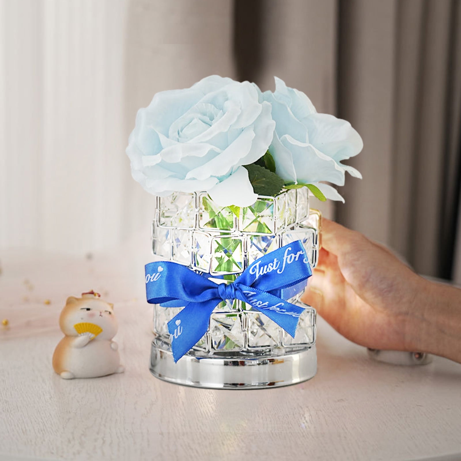 SDJMa Rose Flower Lamp, Led Rose Table Lamp Gift for Girls Woman Teens ...