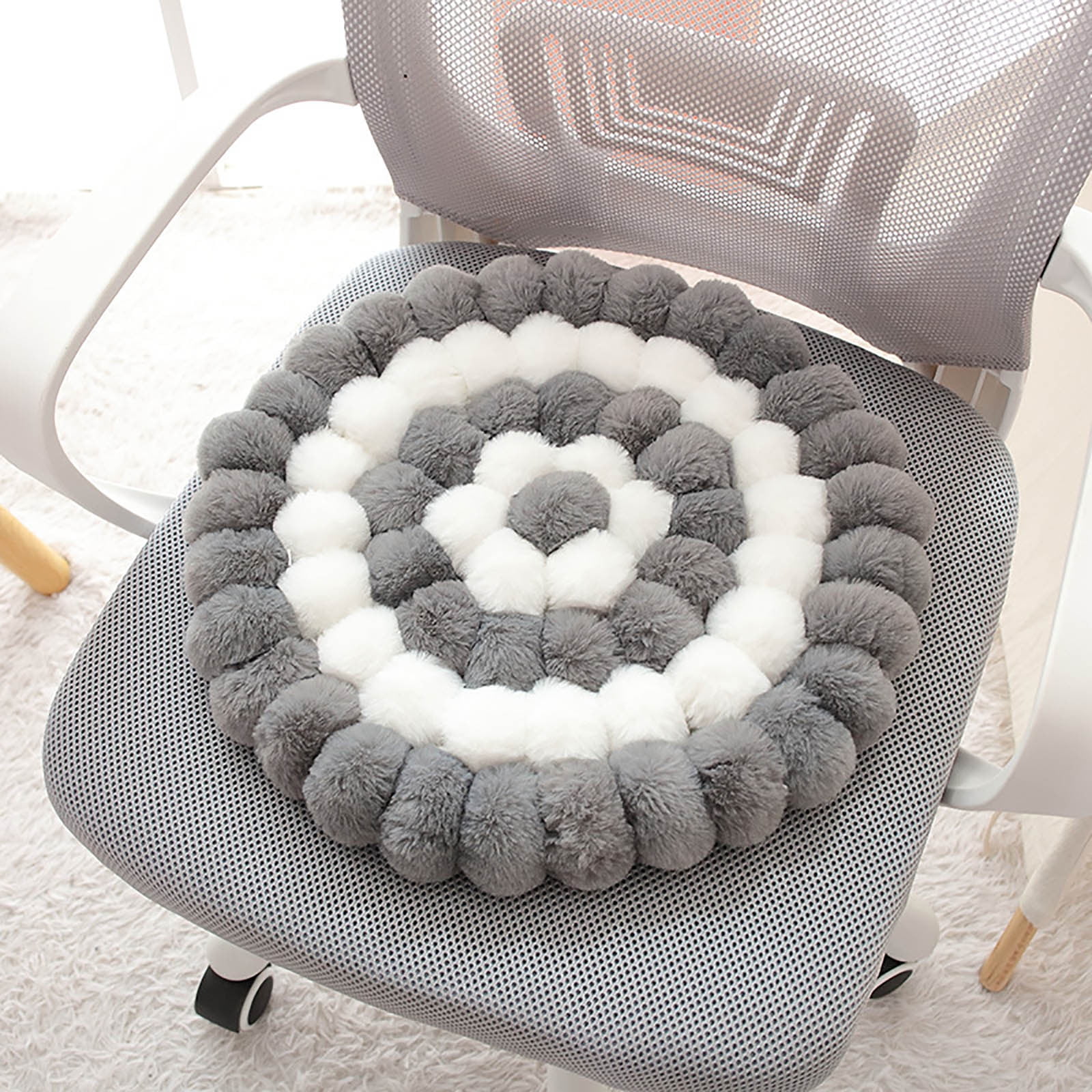 SDJMa Round Stool Chair Cushions for Kitchen Dining Seat Pads with Ties ...