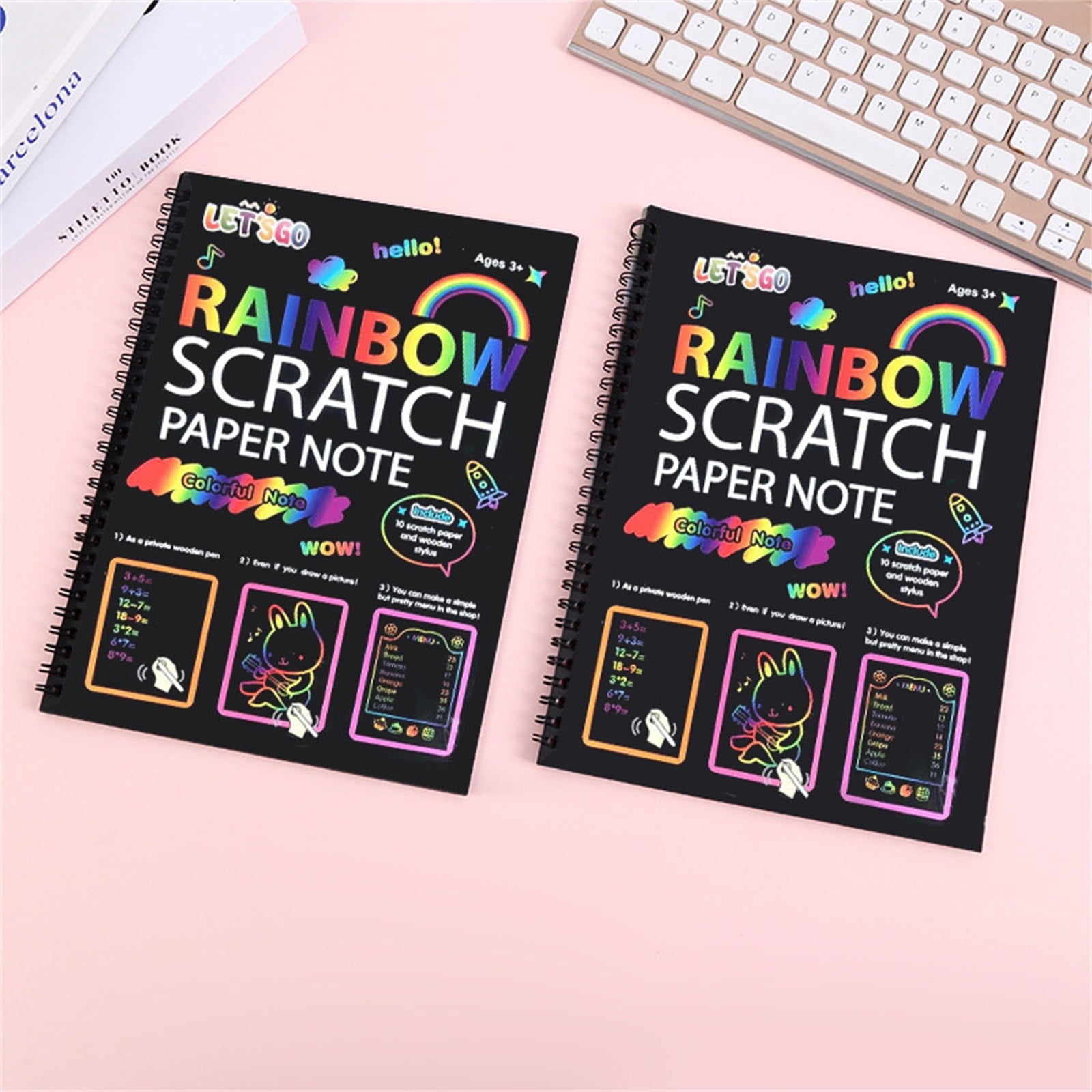 SDJMa Scratch Paper Art Notebooks - Rainbow Scratch Off Art Kits for ...