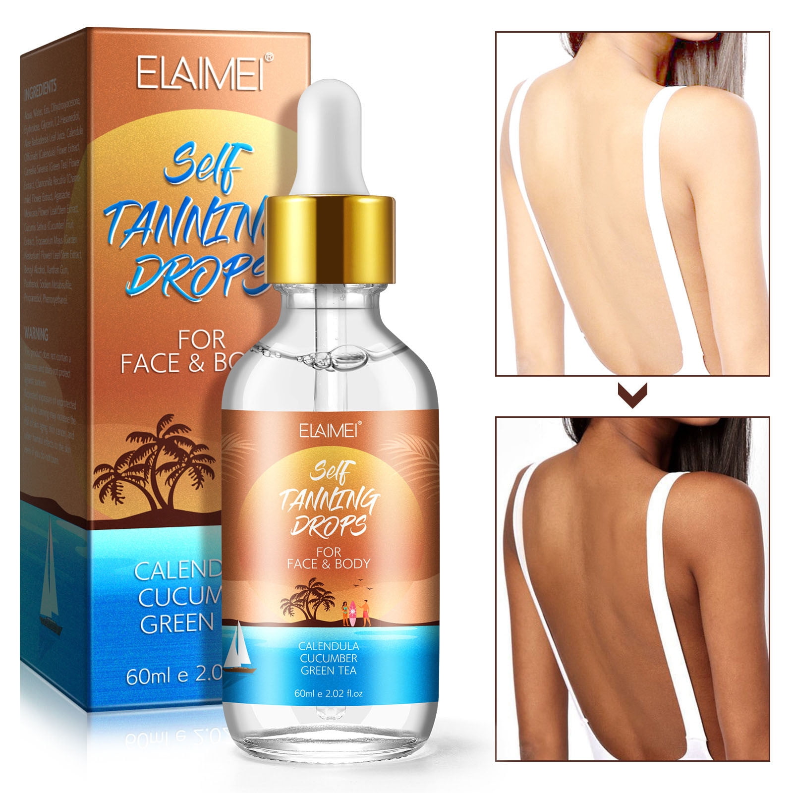 SDJMa Self-Tan Drops Get A Faster, Darker Sun Tan From Tan Accelerating Actives, Illuminating To ...