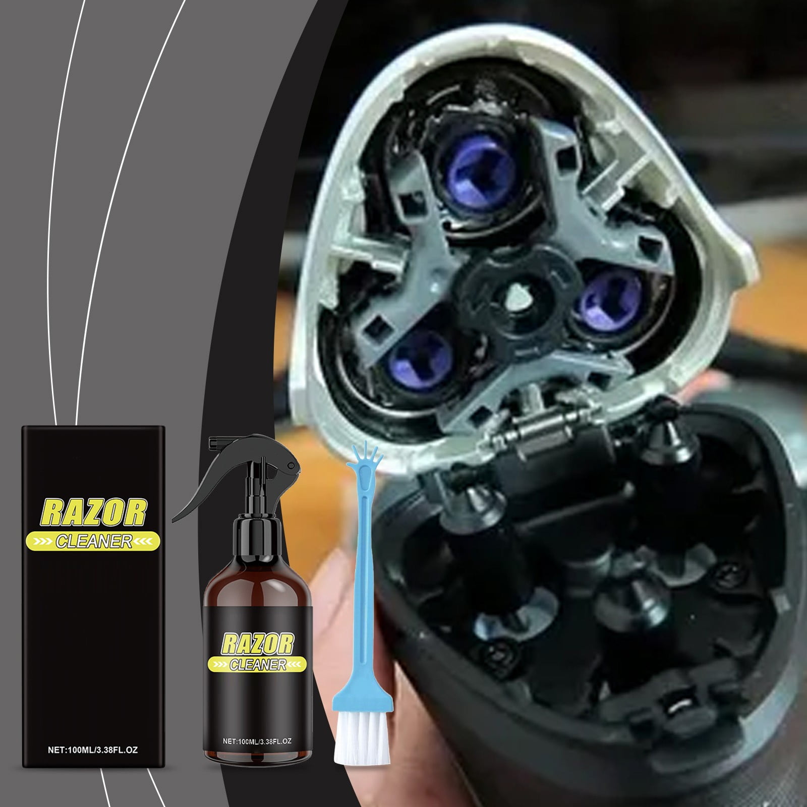 SDJMa Shaver Cleaning Spray with Brush - Deep Cleans & Lubricates ...