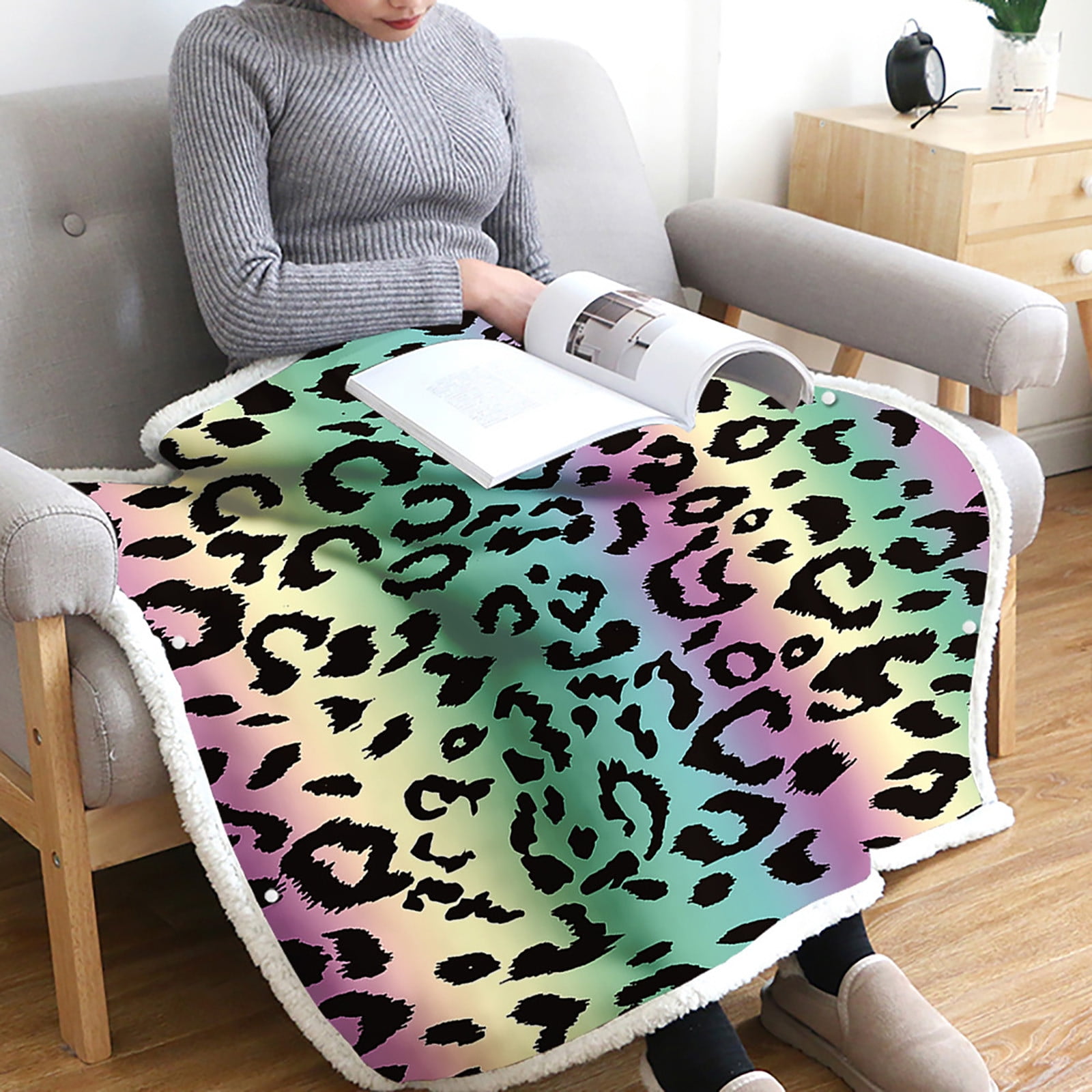 SDJMa Sherpa Throw Blanket for Kids Baby, Wearable Plush Flannel ...