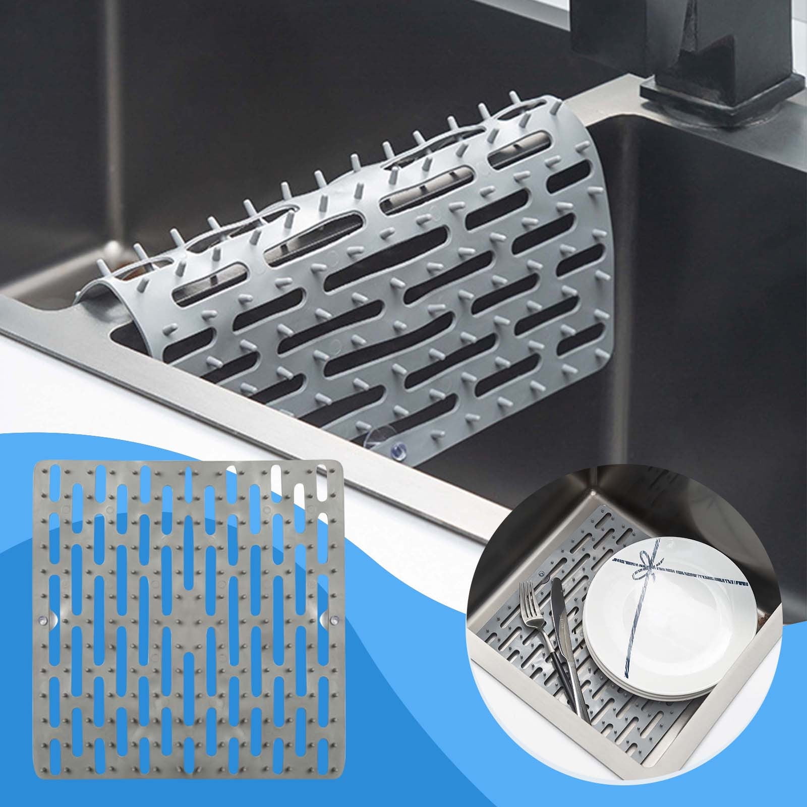 SDJMa Silicone Dish Drying Mat - Hygienic Drying Pad - Sturdy Compact ...