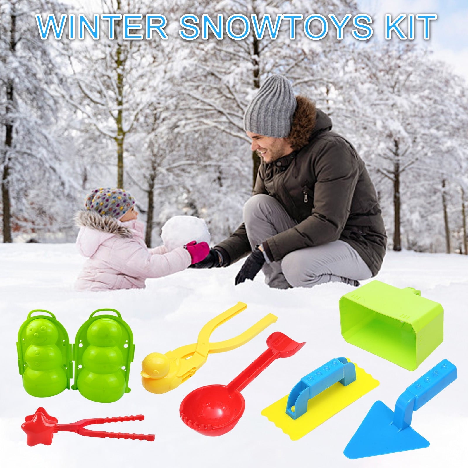 SDJMa Snowball Maker Tool Winter Snow Toys Kit with Handle for Snow ...