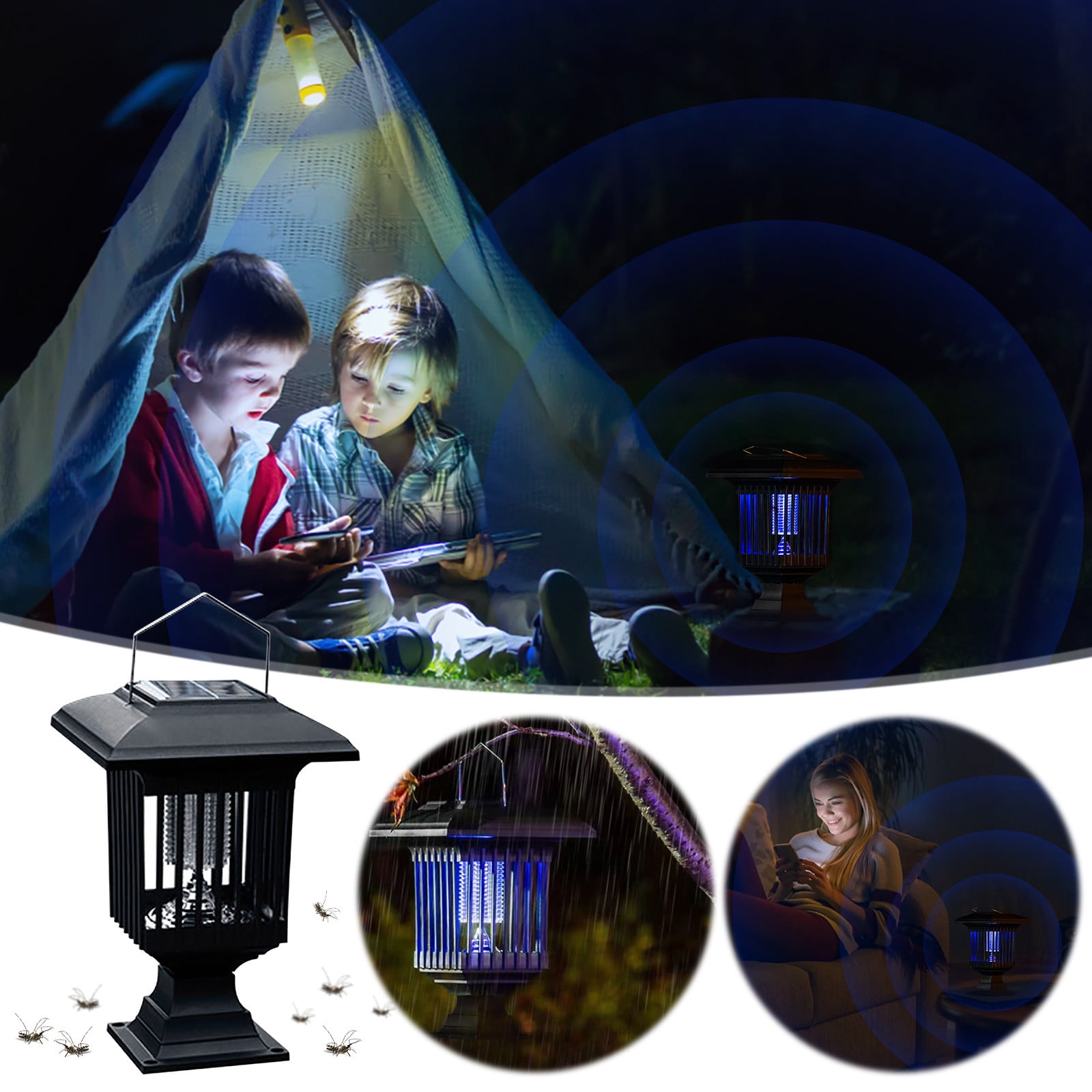 SDJMa Solar Bug Zapper Outdoor, Self-Cleaning Mosquito Zapper for Fruit ...