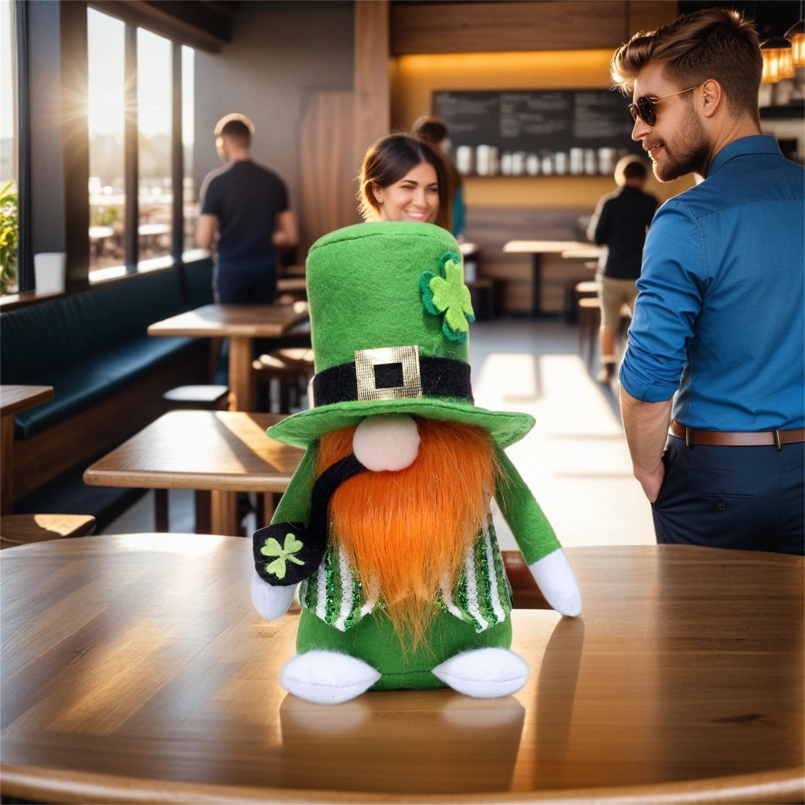 SDJMa St Patrick's Day Gnomes Decorations, Plush Green Shamrock Gnome ...