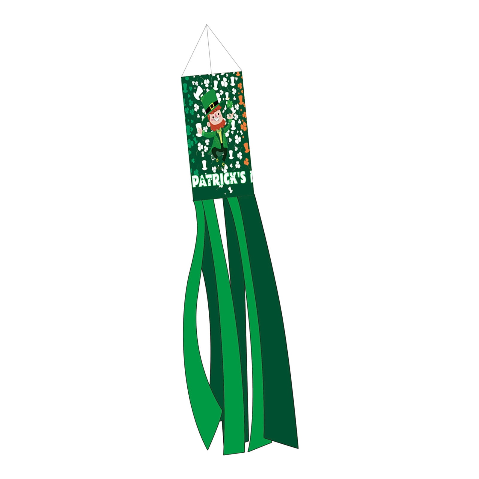 SDJMa St. Patrick's Day Windsock, 39 Inch Green Shamrock Happy St ...