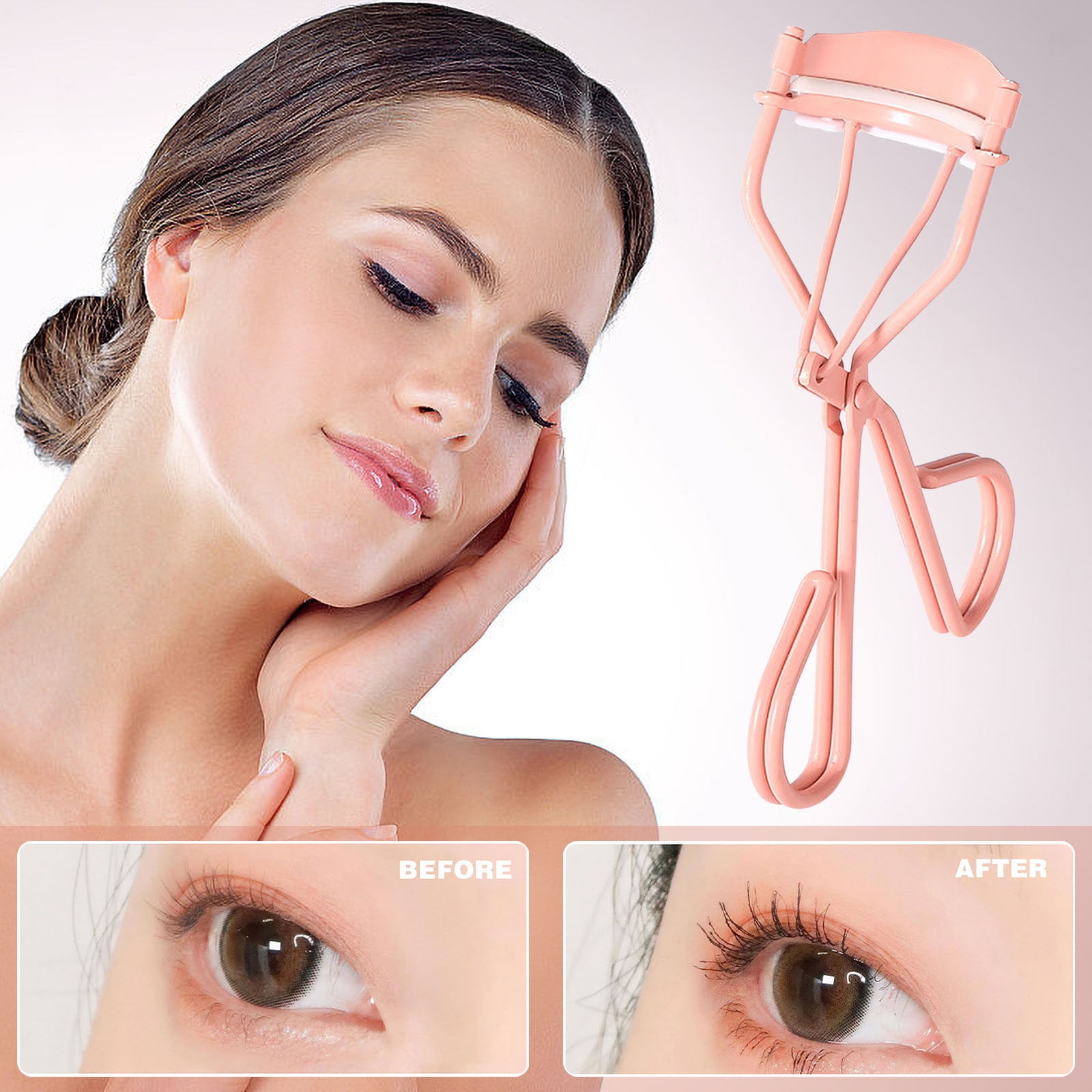 SDJMa Stainless Steel Eyelash Curler with Built-in Comb Pinch,Pain-Free ...