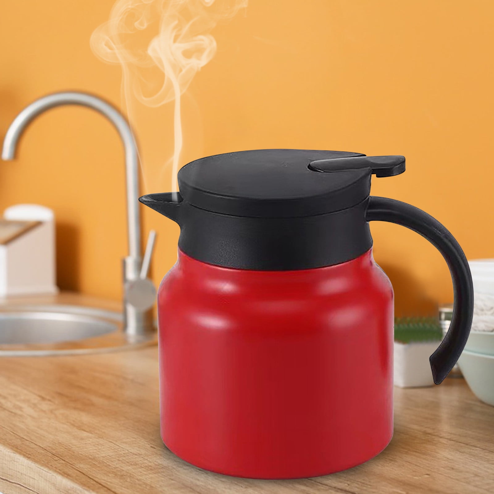 SDJMa Stainless Steel Teapot Red - 800ml - Large Stylish Teapot with ...