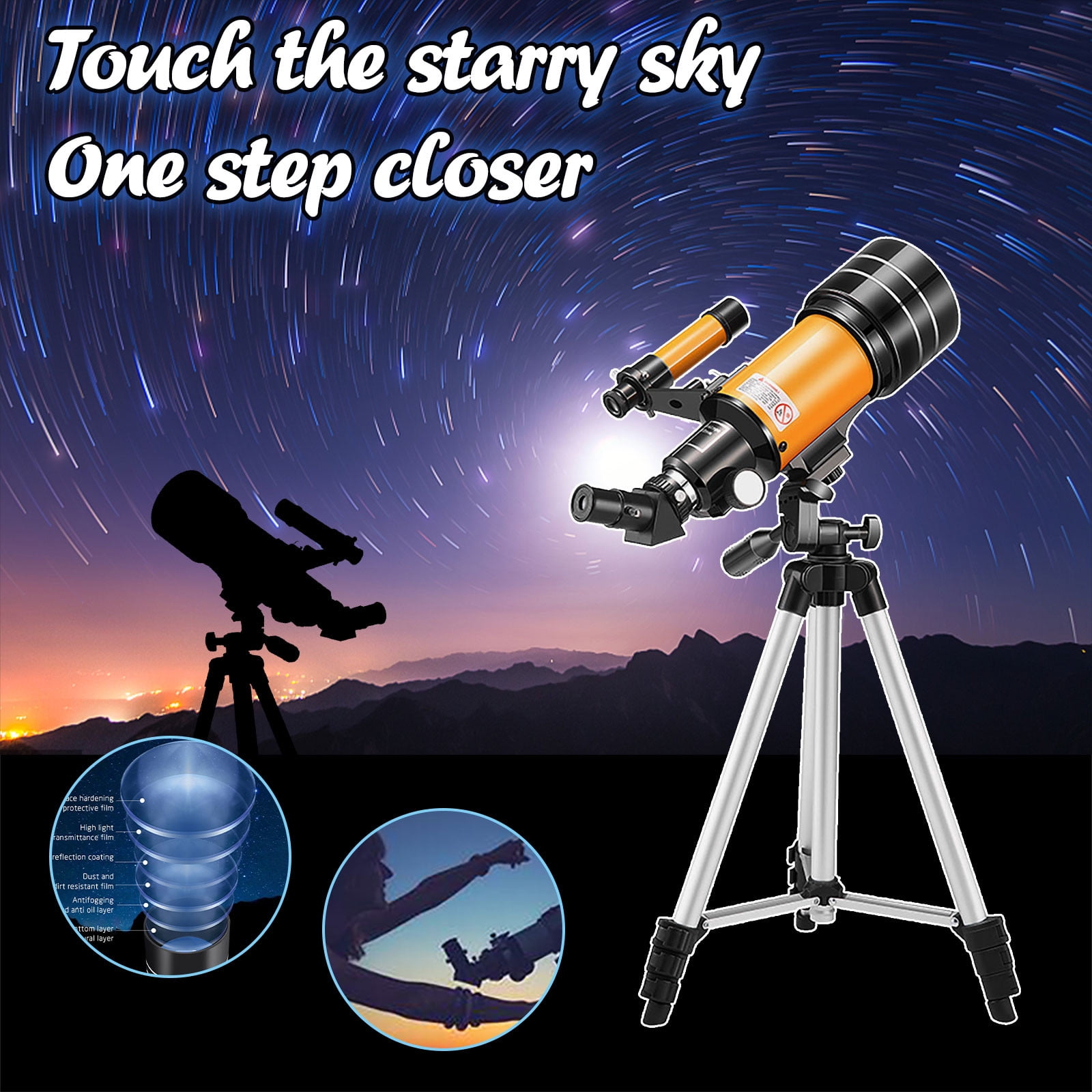 SDJMa Telescope for Adults & Kids, 70mm Aperture Professional ...