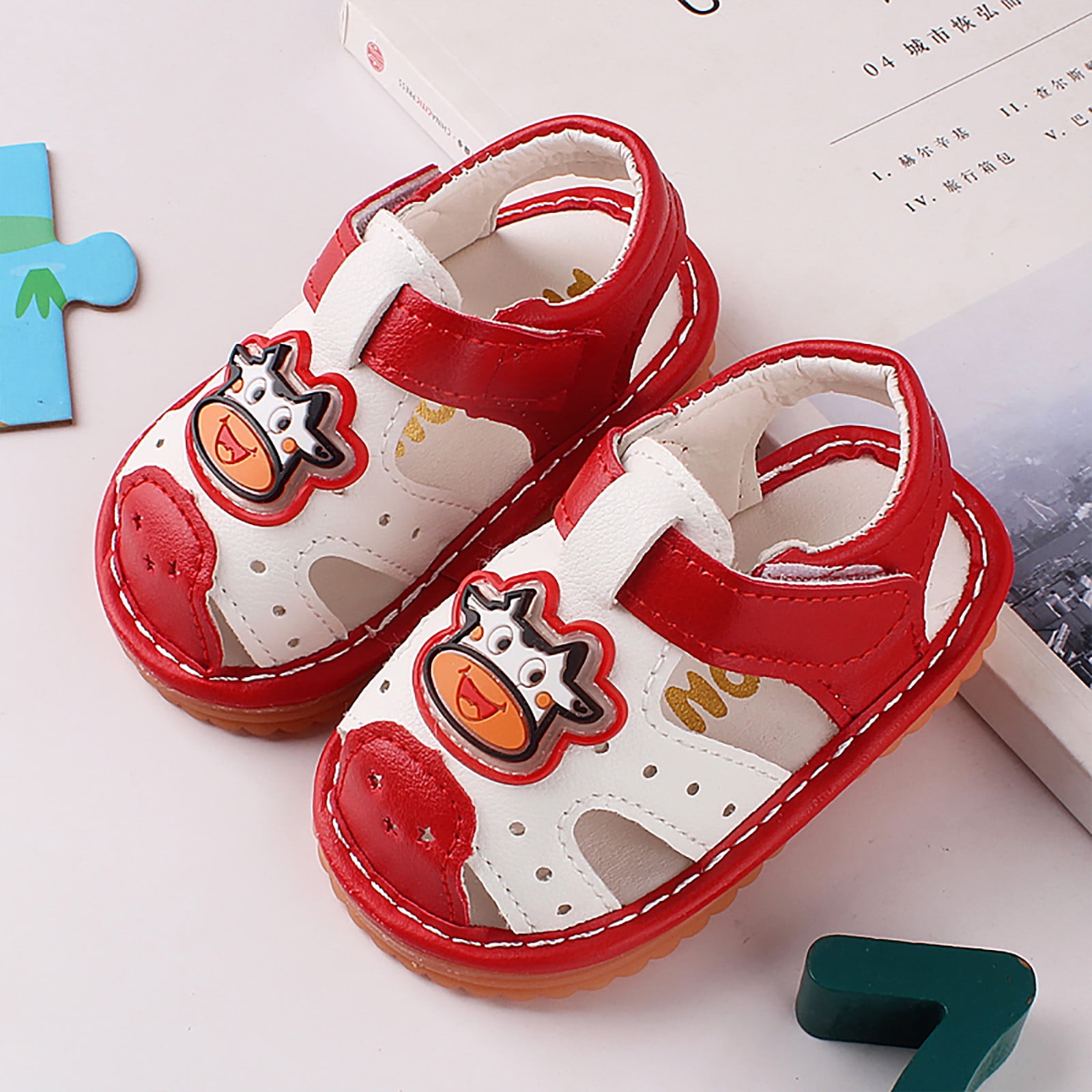 SDJMa Toddler Baby Girls Boys Cartoons Calf With Voice Cute Soft Crib Summer Sandals - Walmart.com