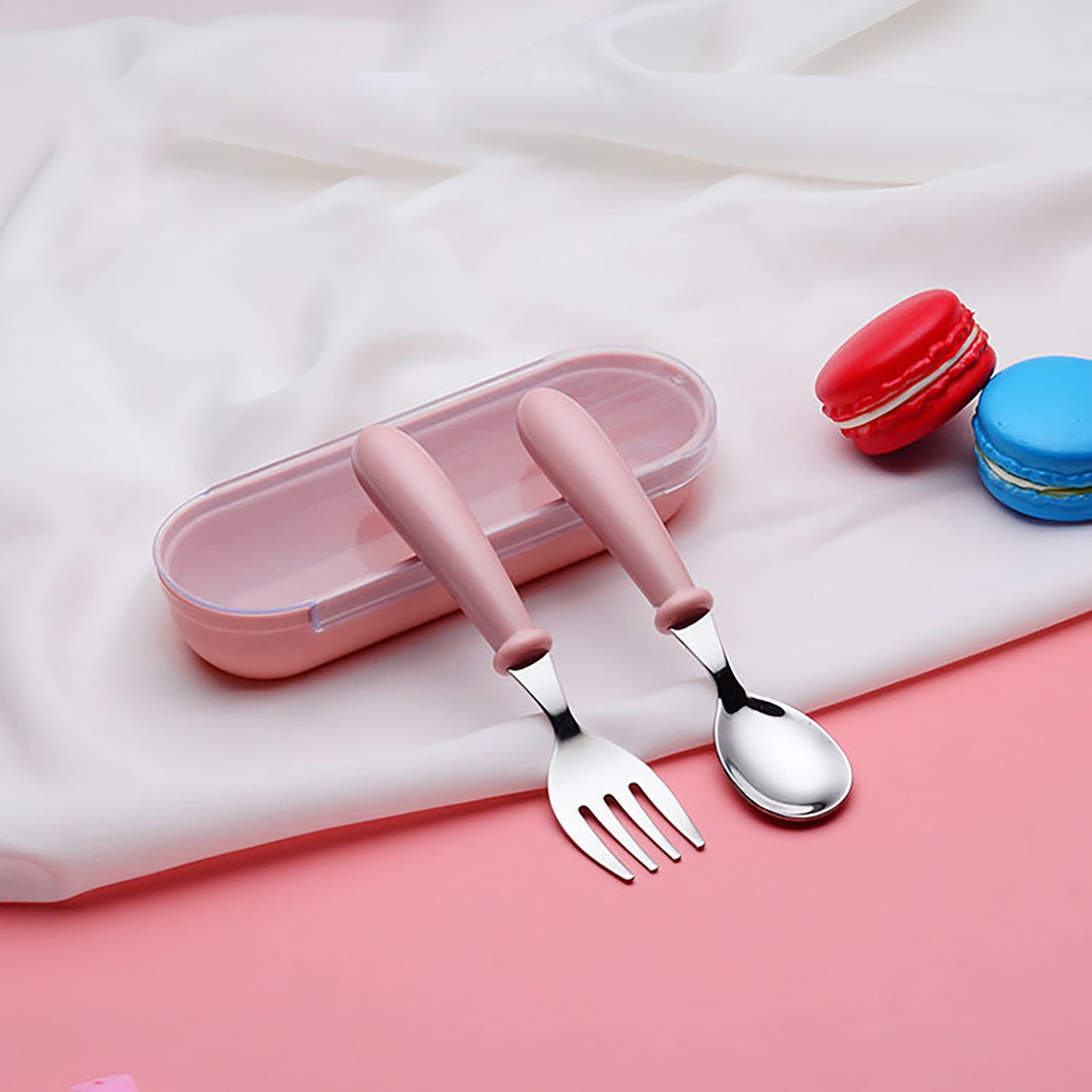 SDJMa Toddler Fork and Spoon,Toddler Utensils Kids Silverware, Safety ...