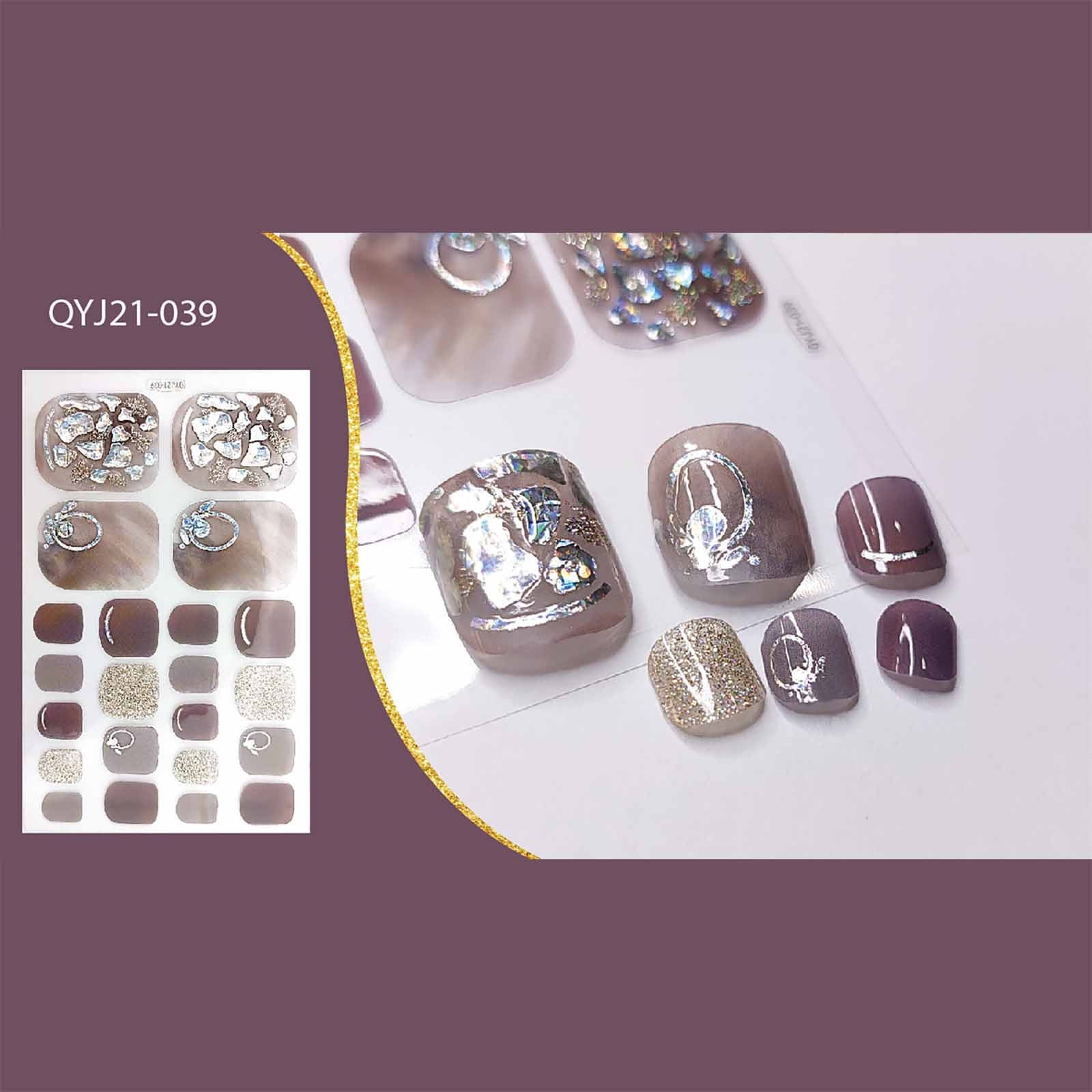 SDJMa Toe Nail Stickers Full Nail Wraps Self Adhesive Toenail Polish ...