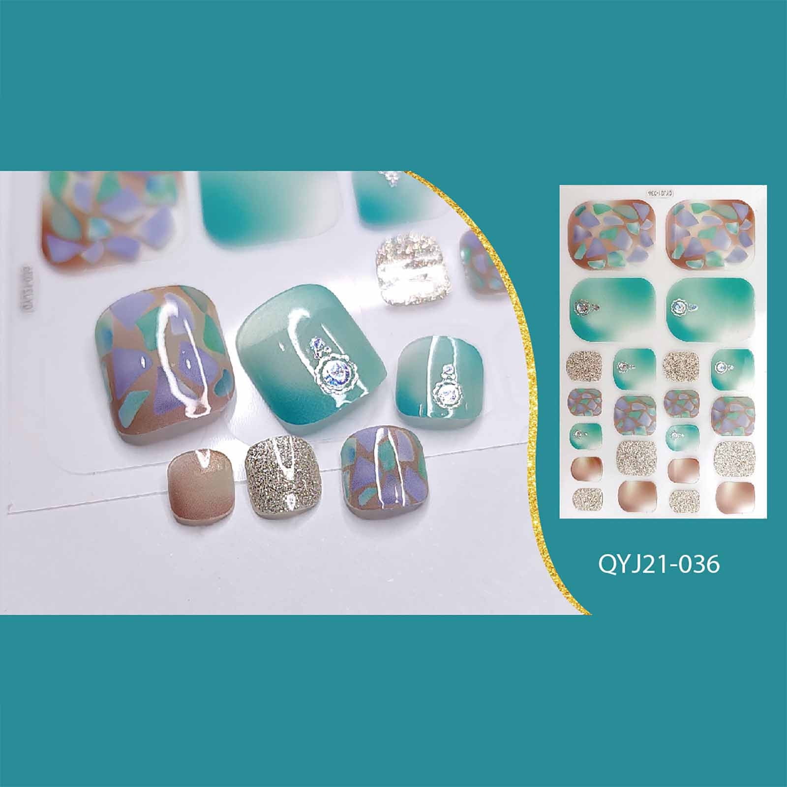 SDJMa Toe Nail Stickers Full Nail Wraps Self Adhesive Toenail Polish ...