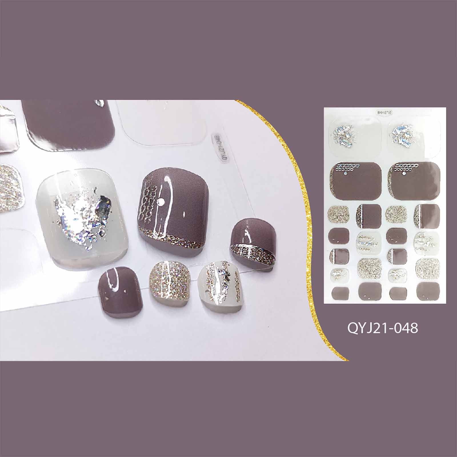 SDJMa Toe Nail Stickers Full Nail Wraps Self Adhesive Toenail Polish ...