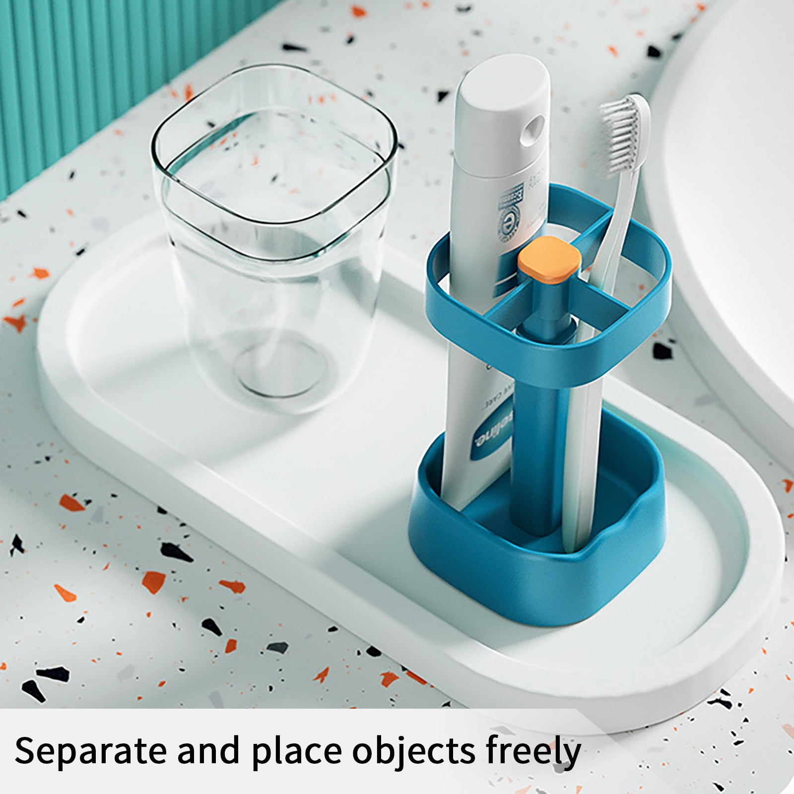 SDJMa Toothbrush and Toothpaste Stand Holder with Cup for Bathroom ...