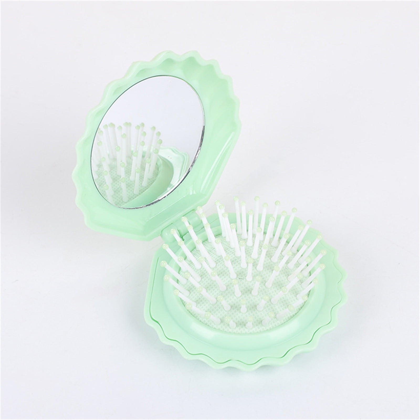 SDJMa Travel Hair Brushes, Shell Shape Pocket Hair Brush with Mirror ...