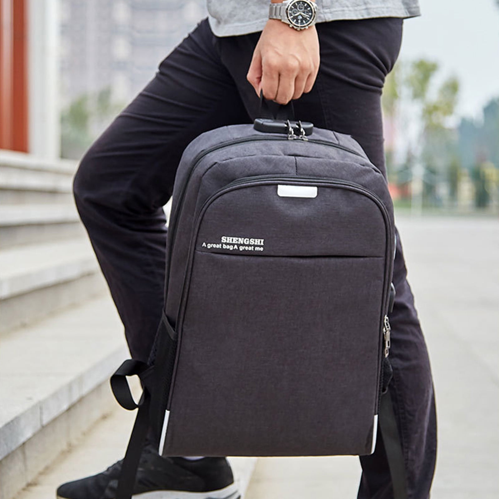 SDJMa Travel Laptop Backpack, Waterproof Anti Theft Backpack with Lock ...