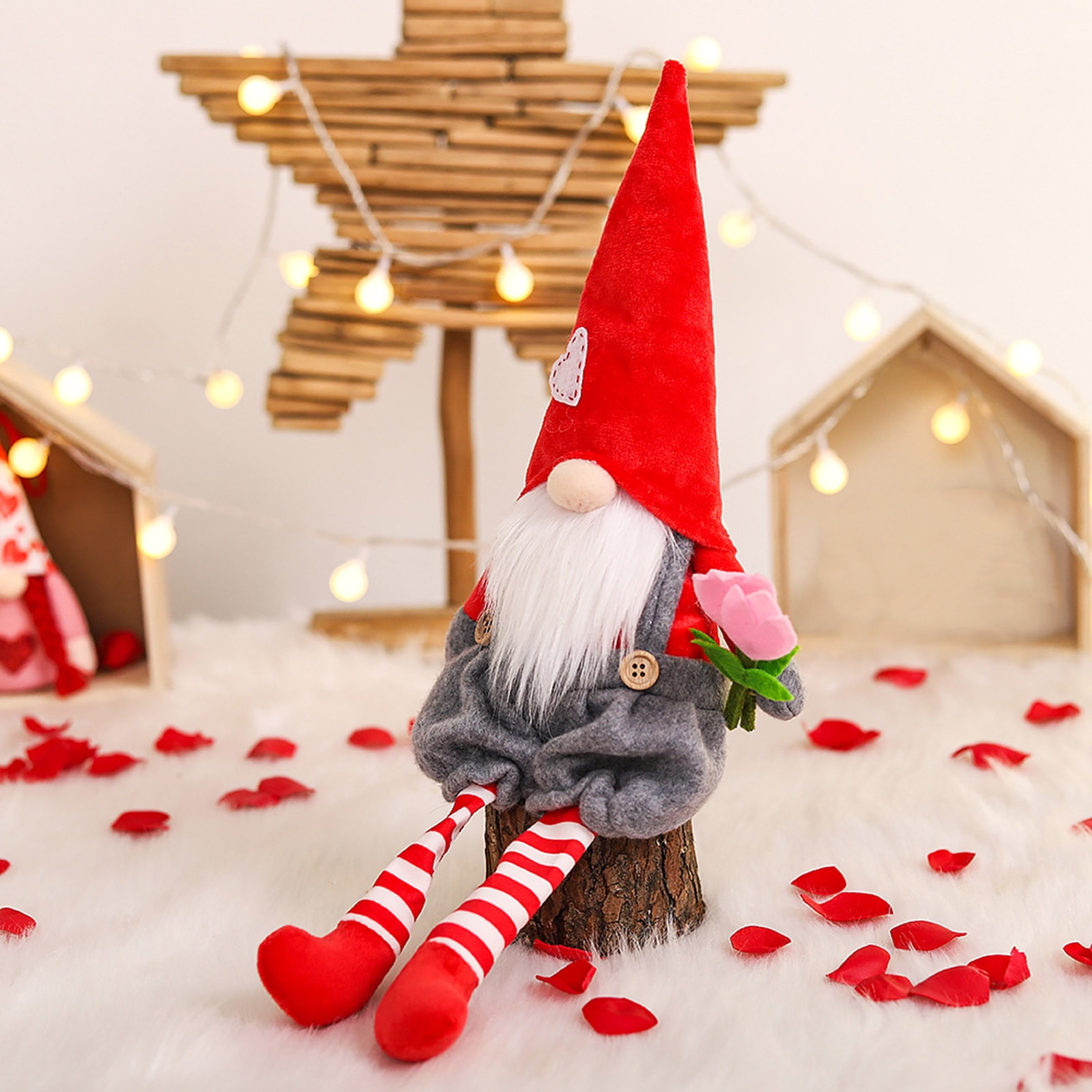 SDJMa Valentine's Day Gnomes, Plush Tulip Gnome Table Ornament, Swedish ...