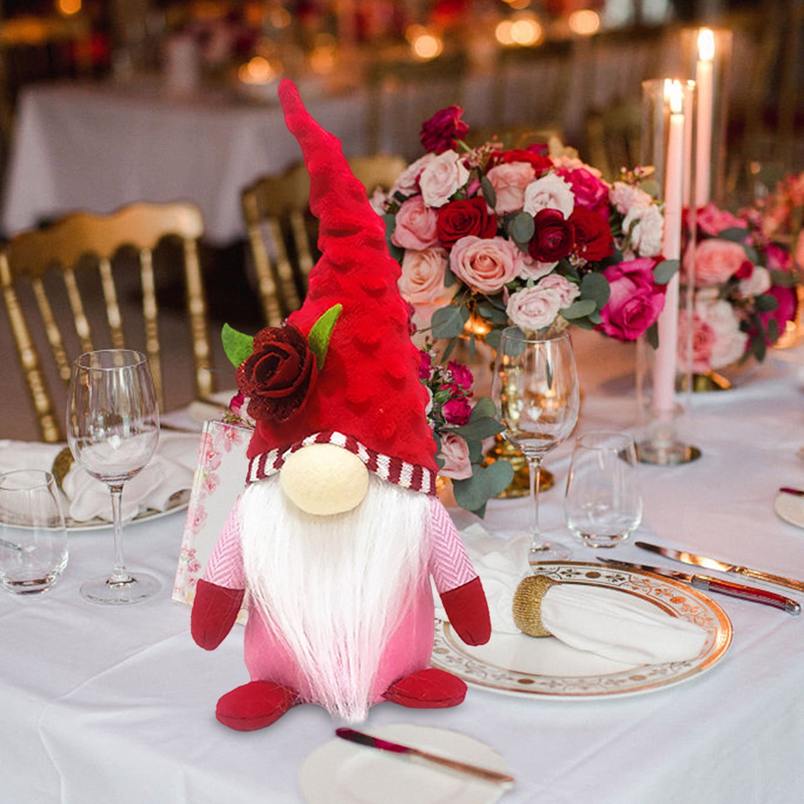 SDJMa Valentines Day Gnomes Decorations, Plush Rose Gnomes ...