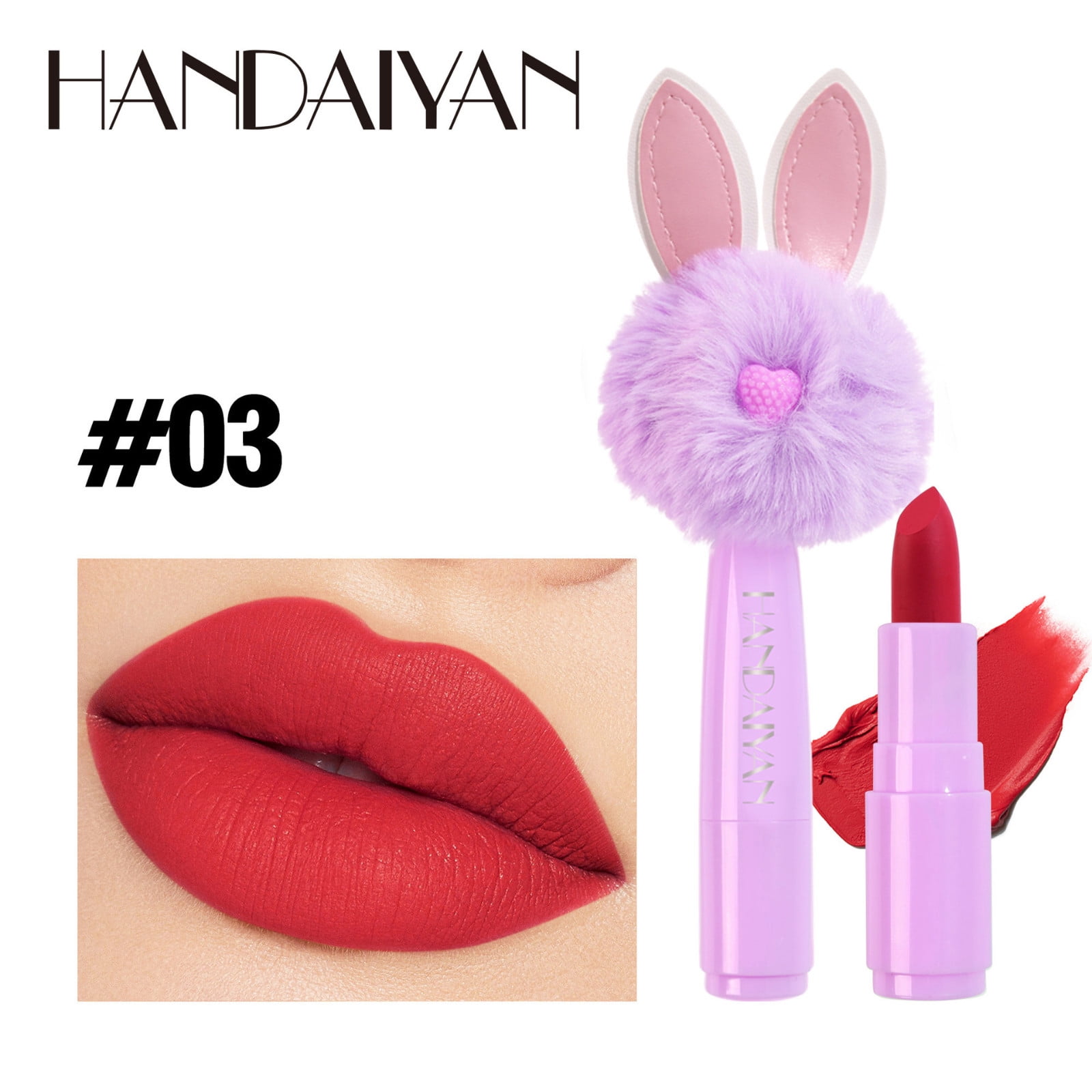 SDJMa Velvet Matte Lipstick with Rabbit Plush shell - Moisturizing ...