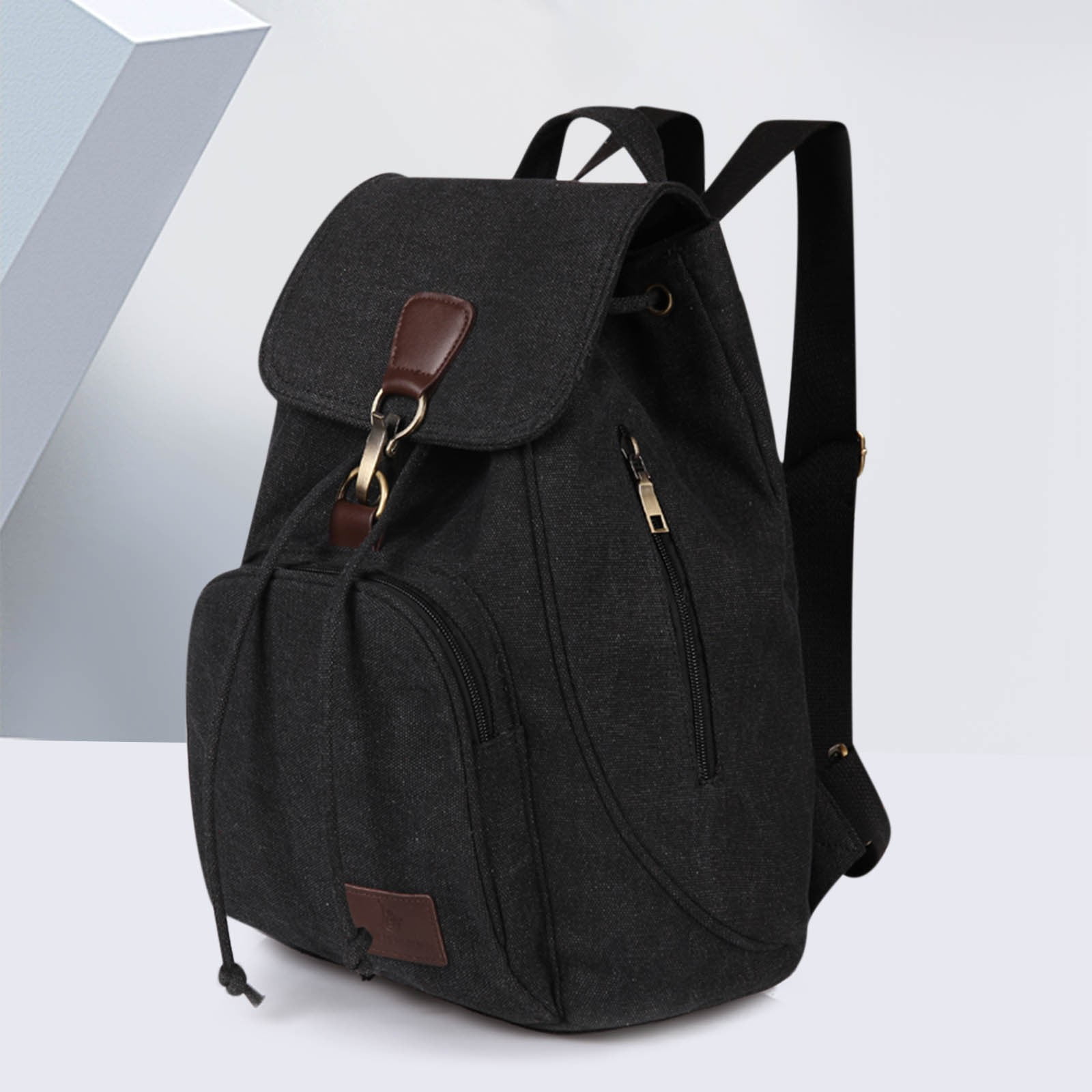 SDJMa Vintage Canvas Backpack Purse for Women Men, 11.8" x 5.9" x 15.7 ...