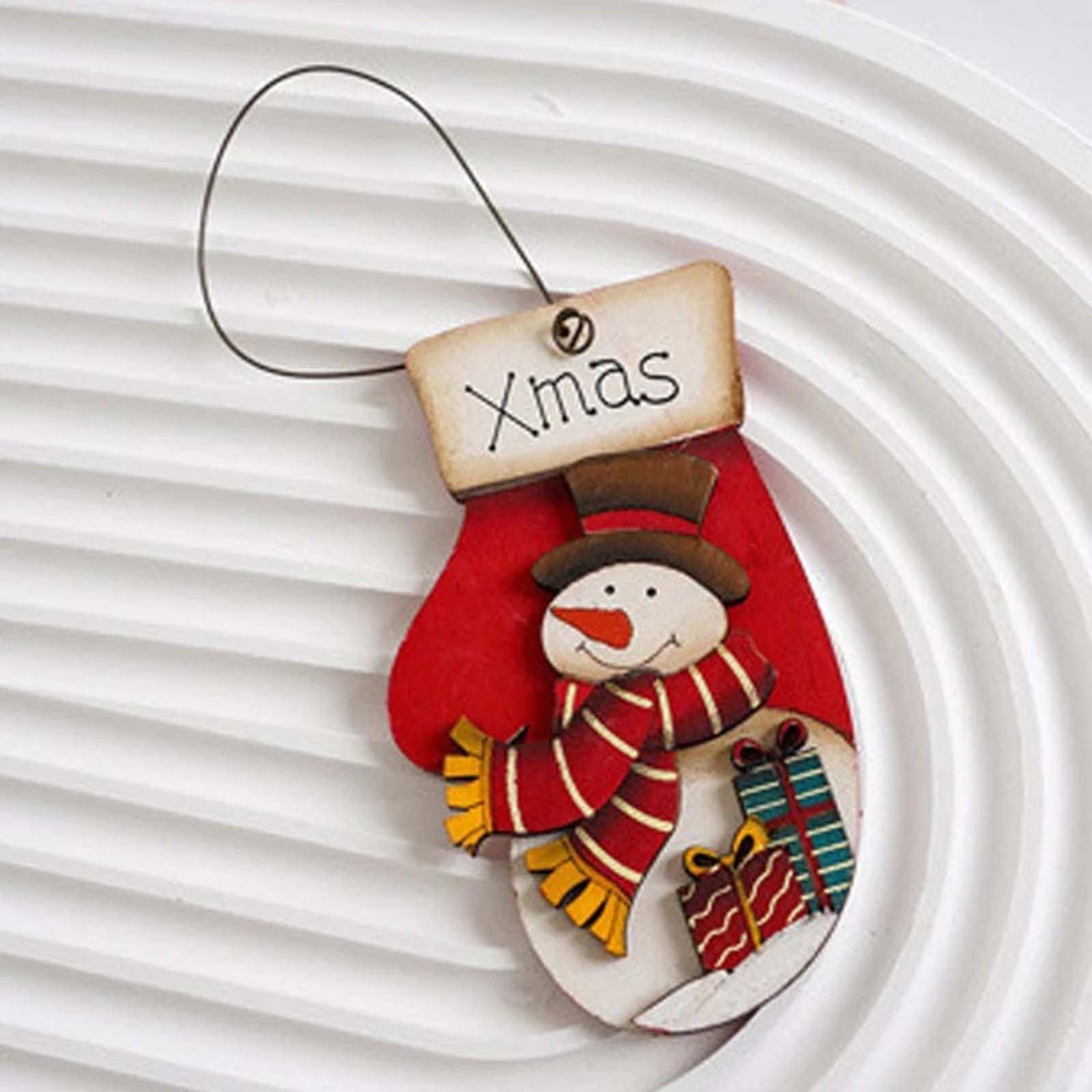 SDJMa Vintage Christmas Ornaments, Wooden Christmas Tree Ornaments ...