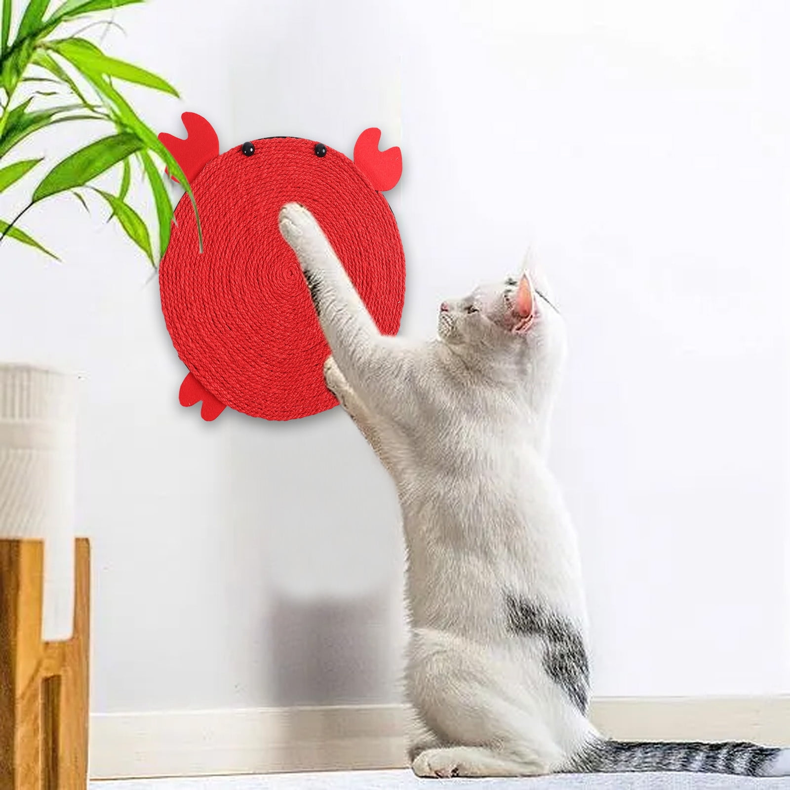 SDJMa Wall Mounted Cat Scratcher - Indoor Round Cat Scratching Board ...