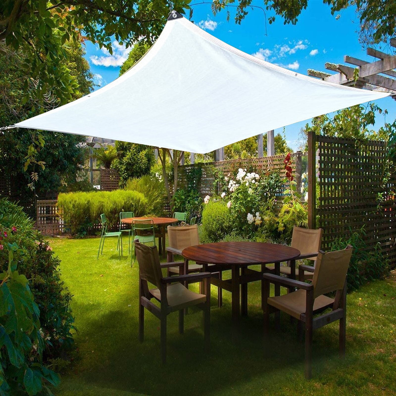 SDJMa White Shade Cloth, 78×78/118×118/157×157 FT Durable Mesh Tarp ...