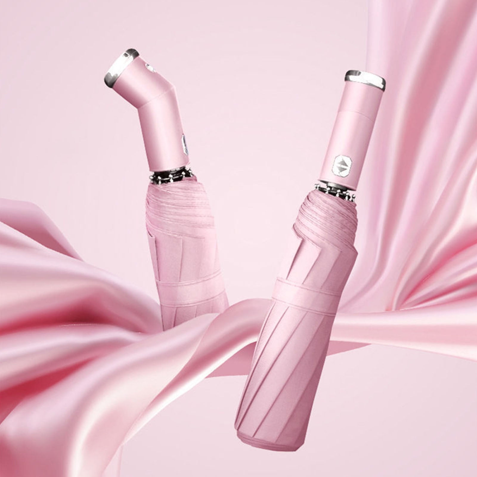 SDJMa Windproof Compact Umbrellas for Rain with LED Light Flashlight ...