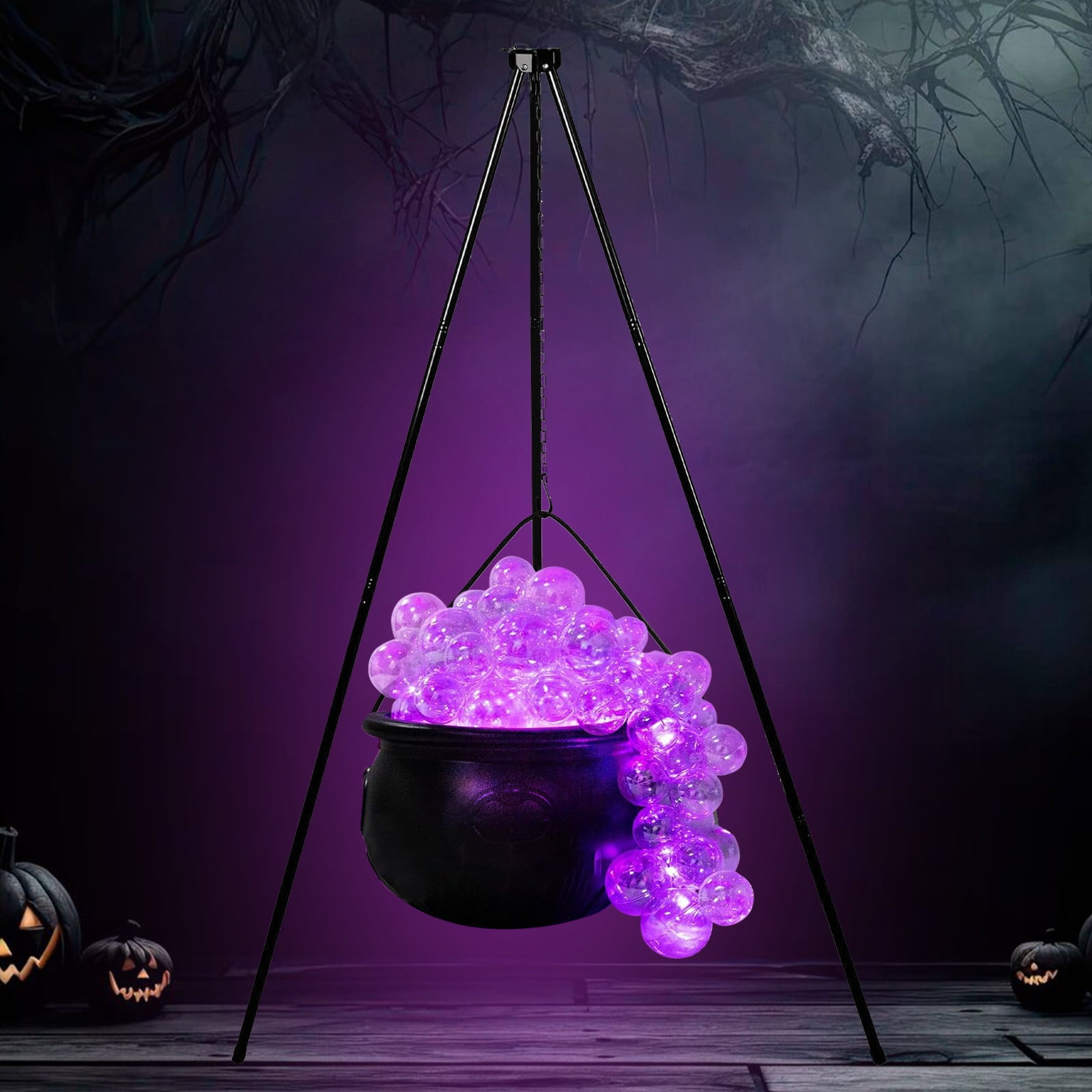 SDJMa Witch Jar Bubble Cauldron DIY Set, Black Plastic Witches Cauldron ...