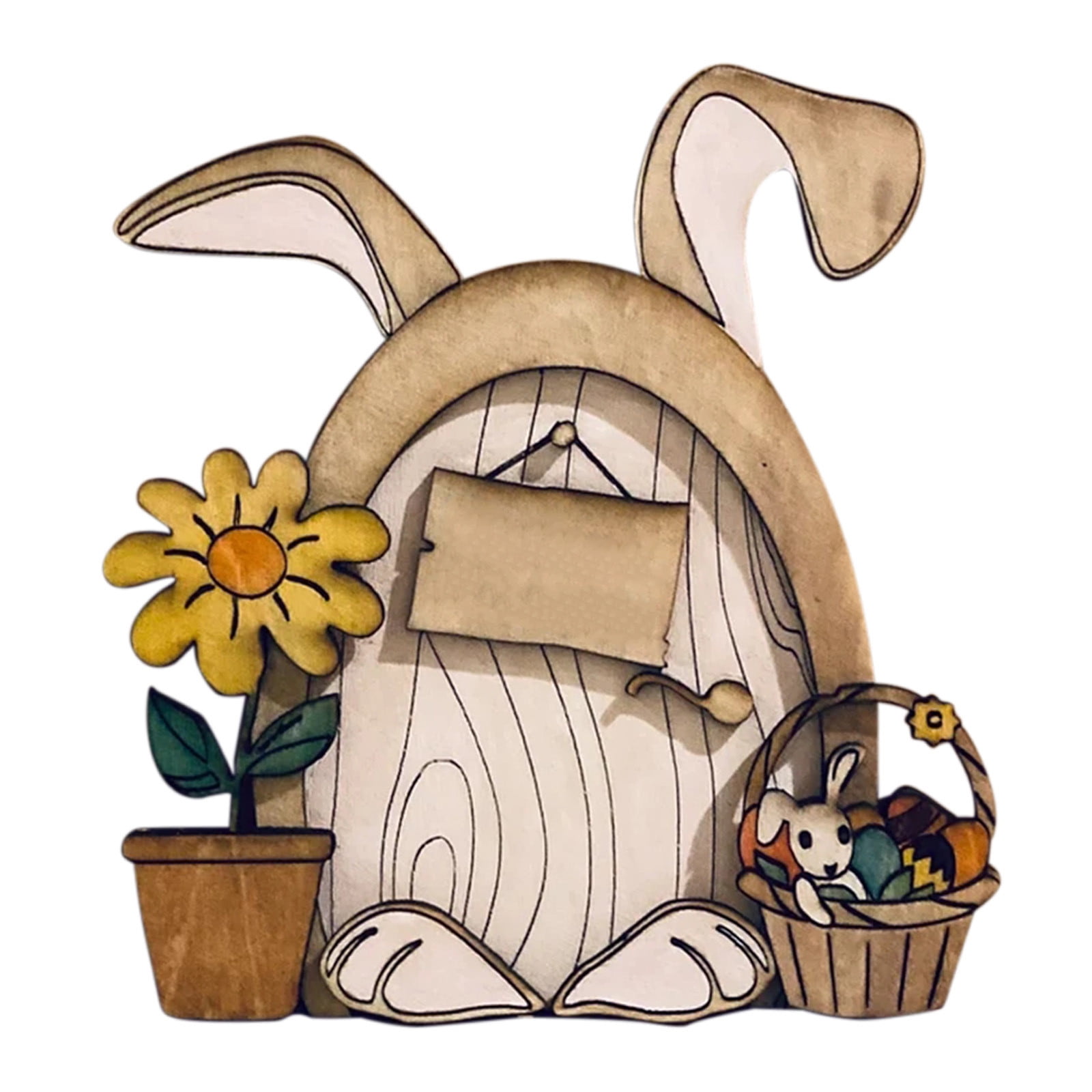 SDJMa Wooden Easter Table Decorations Decorative Spring Mini Bunny ...